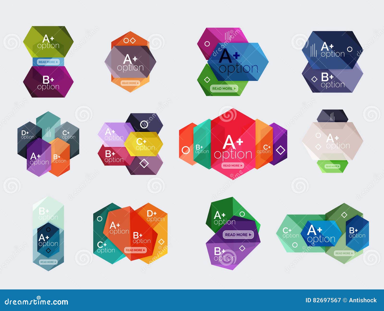 Set of Abstract Infographics Content Boxes Stock Illustration ...