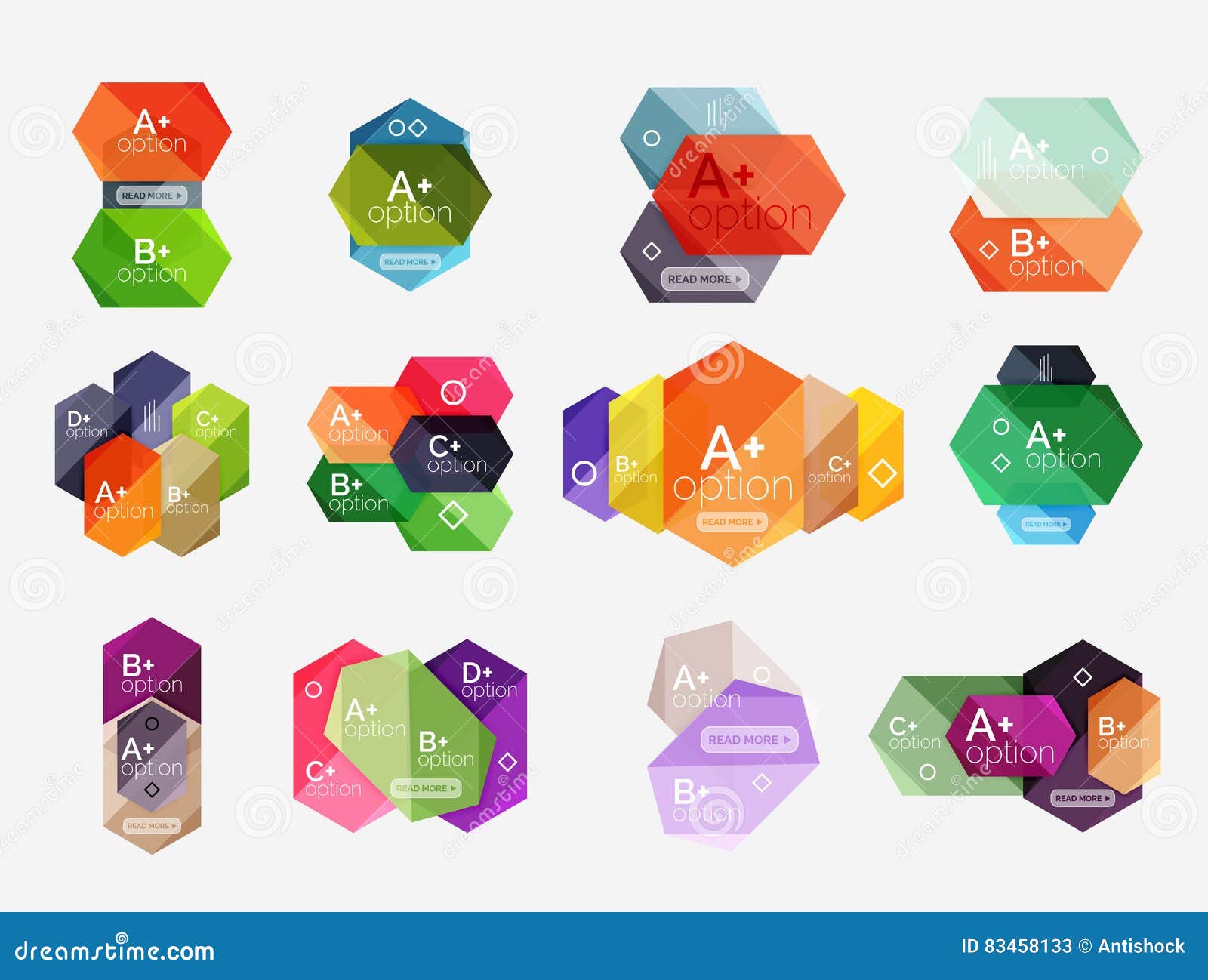 Set of Abstract Infographics Content Boxes Stock Illustration ...