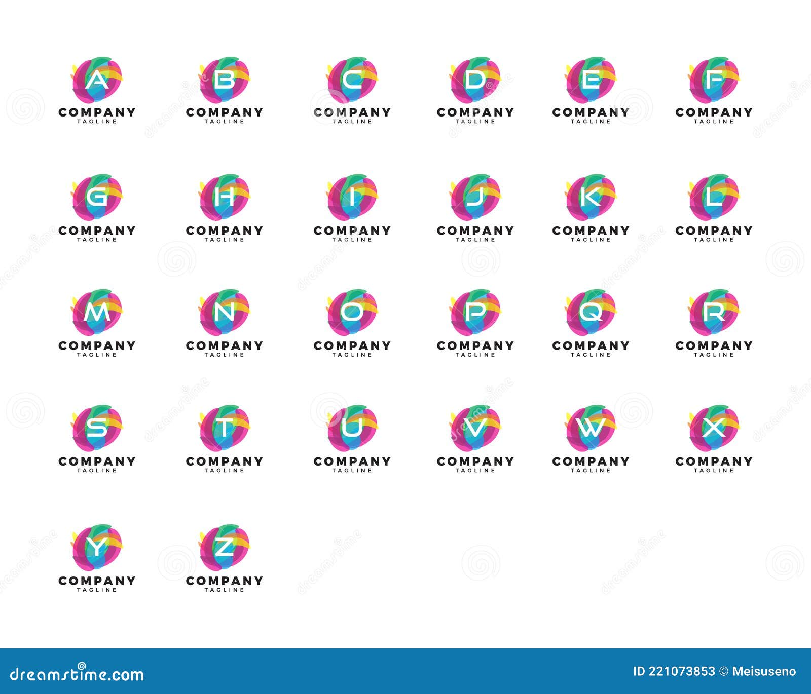 Set of Abstract Initial Letter Overlay Transparency Logo Template Stock ...