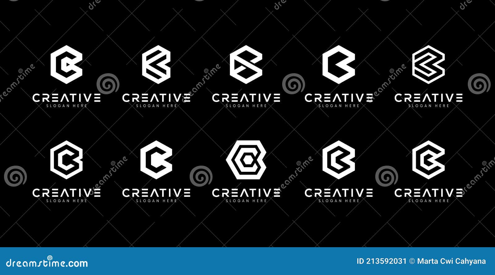 Set of Abstract Initial Letter W , C Logo Template Stock Vector ...