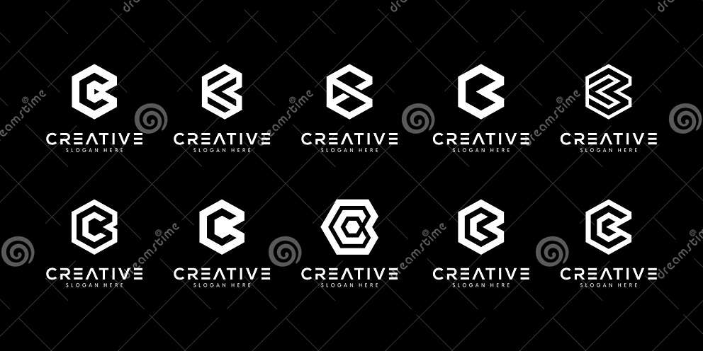 Set of Abstract Initial Letter W , C Logo Template Stock Vector ...