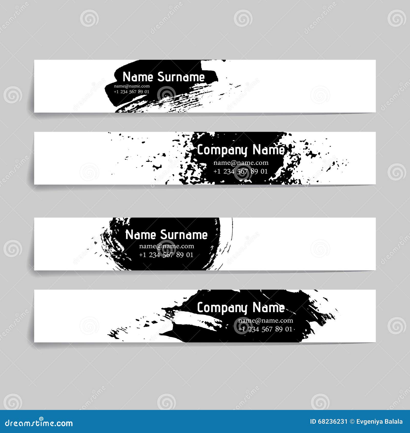 Set of Abstract Ink and Splashes Vector Banners for Web and Design ...