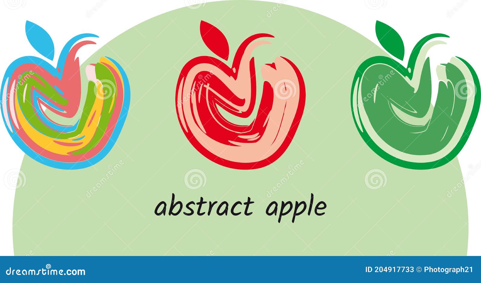 Set of Abstract Isolated Apple Icons Art Logo Vector Stock Vector ...