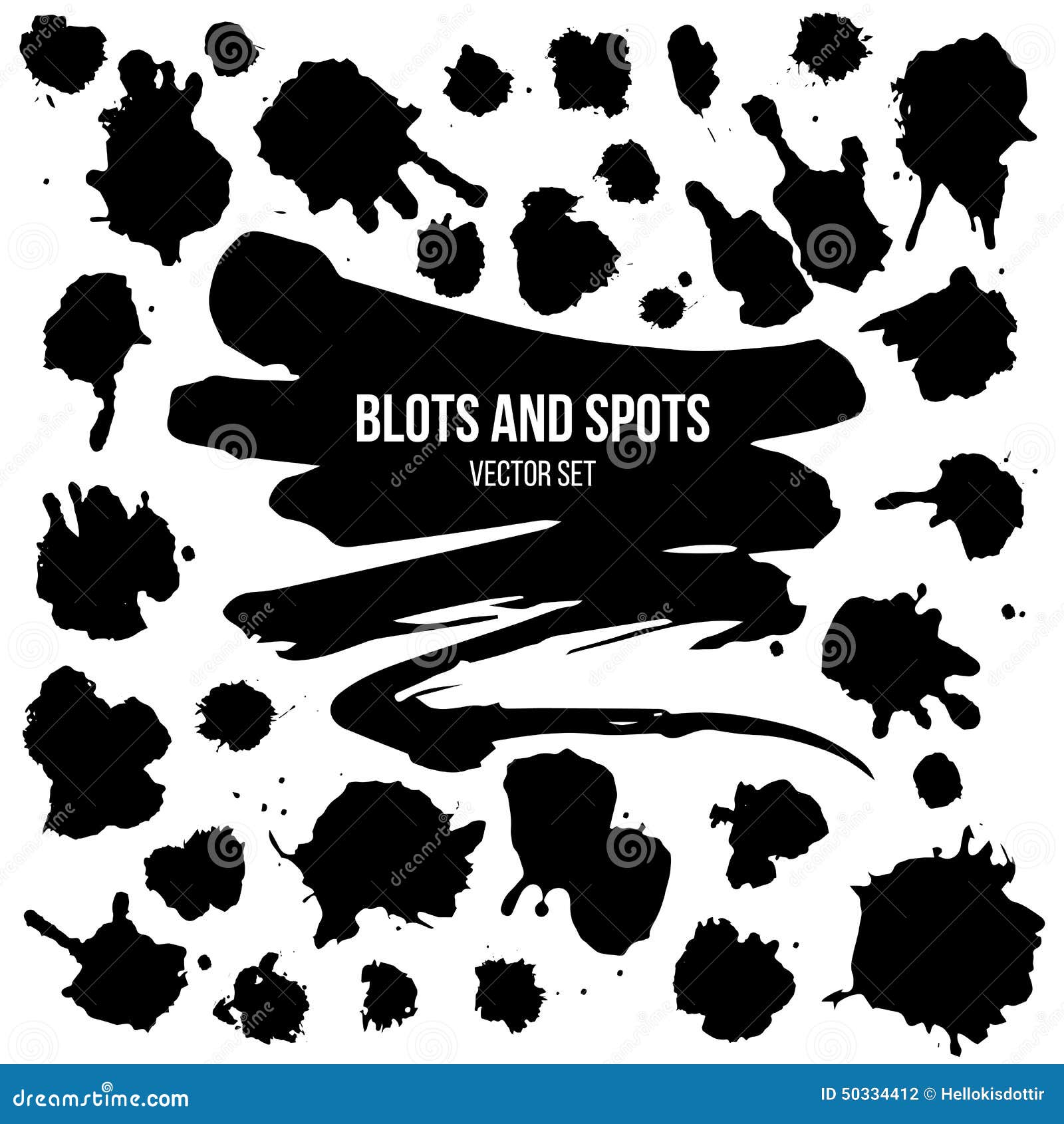 Set of Abstract Isolated Grunge Spots and Blots Stock Vector ...