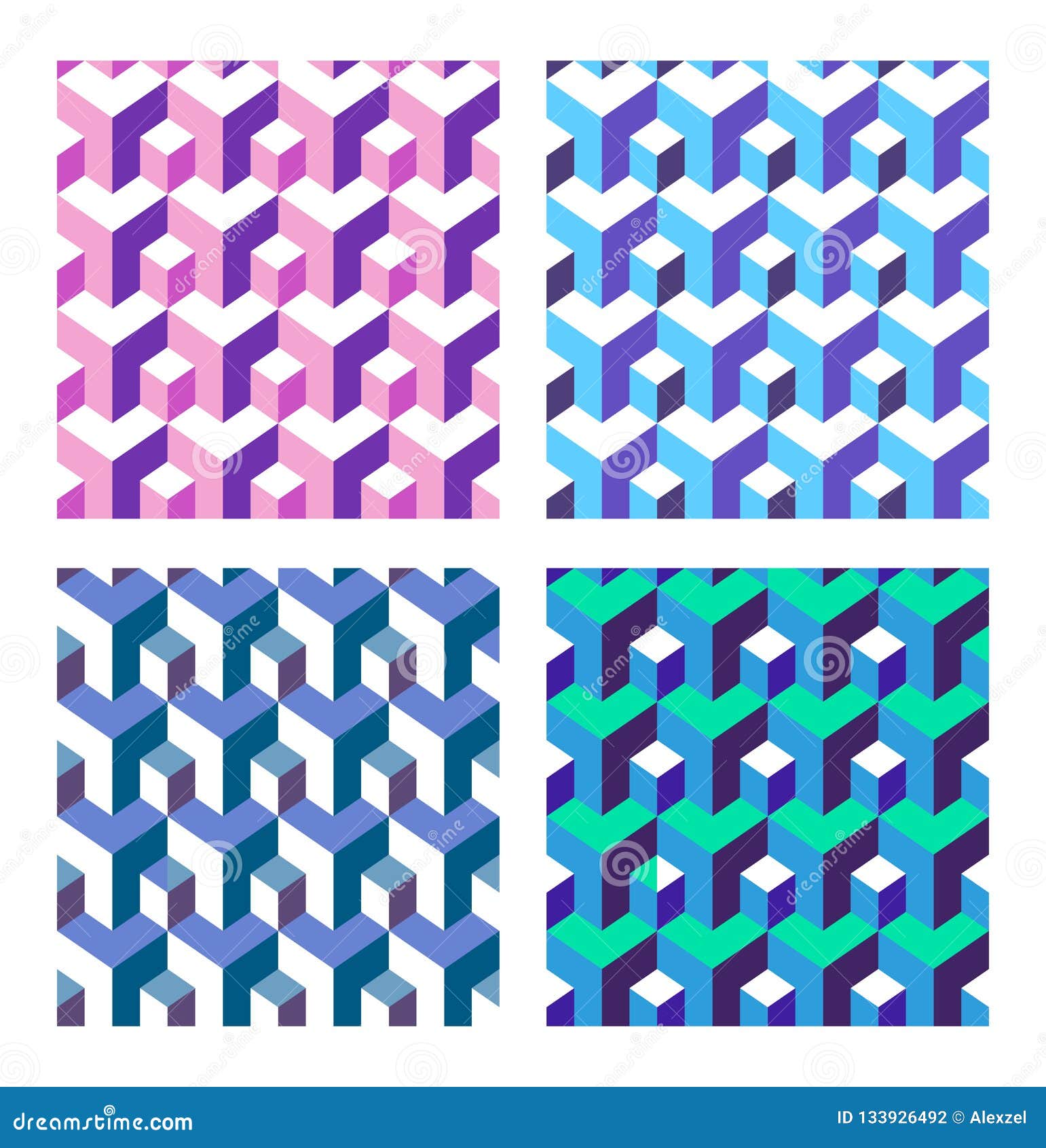 Set of abstract isometric stock vector. Illustration of decoration ...