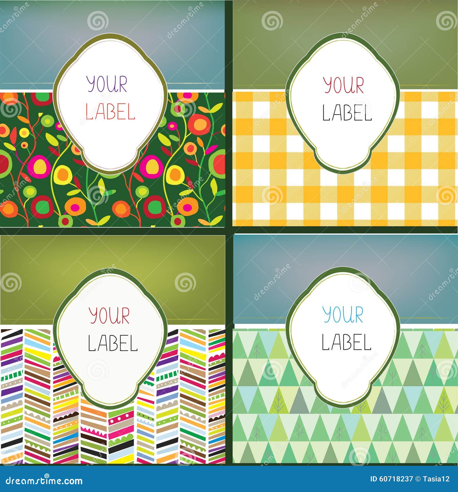 Set of Abstract Labels with Pattern for the Products Stock Vector ...