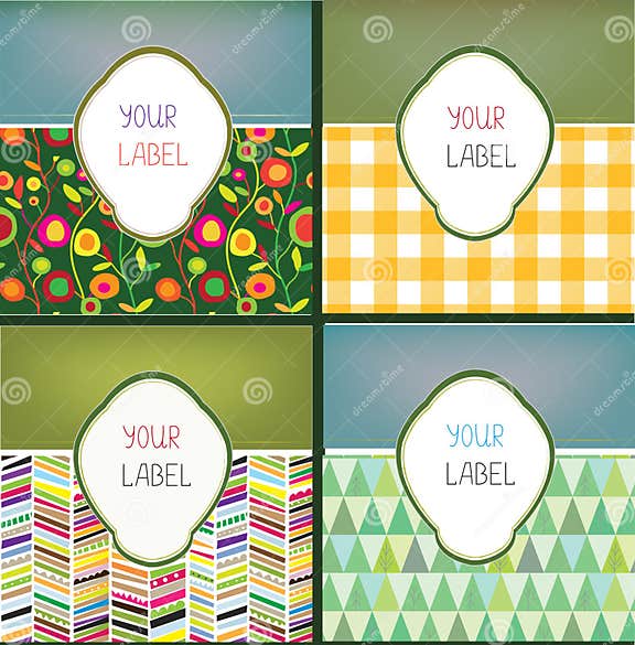 Set of Abstract Labels with Pattern for the Products Stock Vector ...