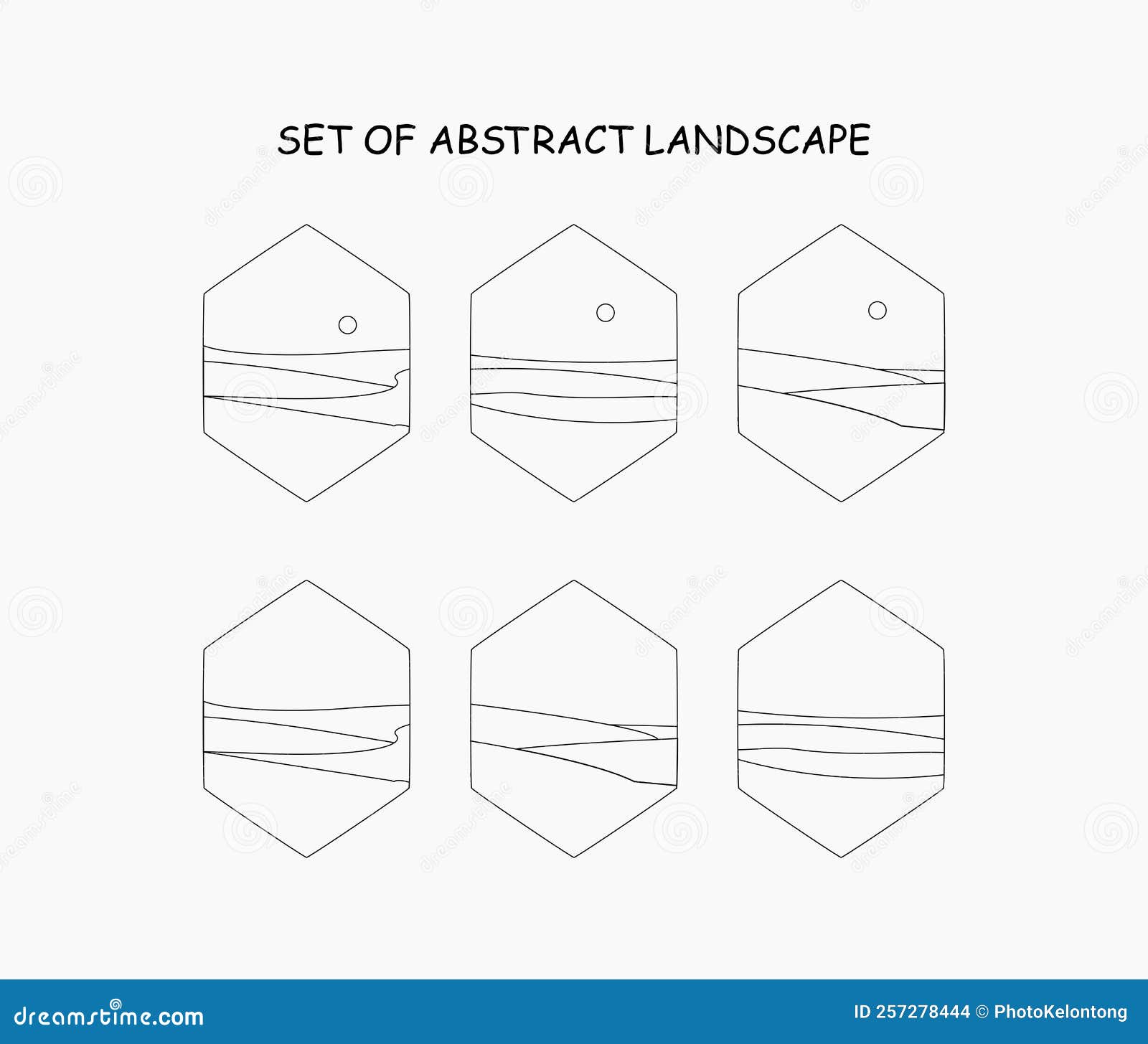 Set of Abstract Landscape. Abstract Line Landscape Stock Vector ...