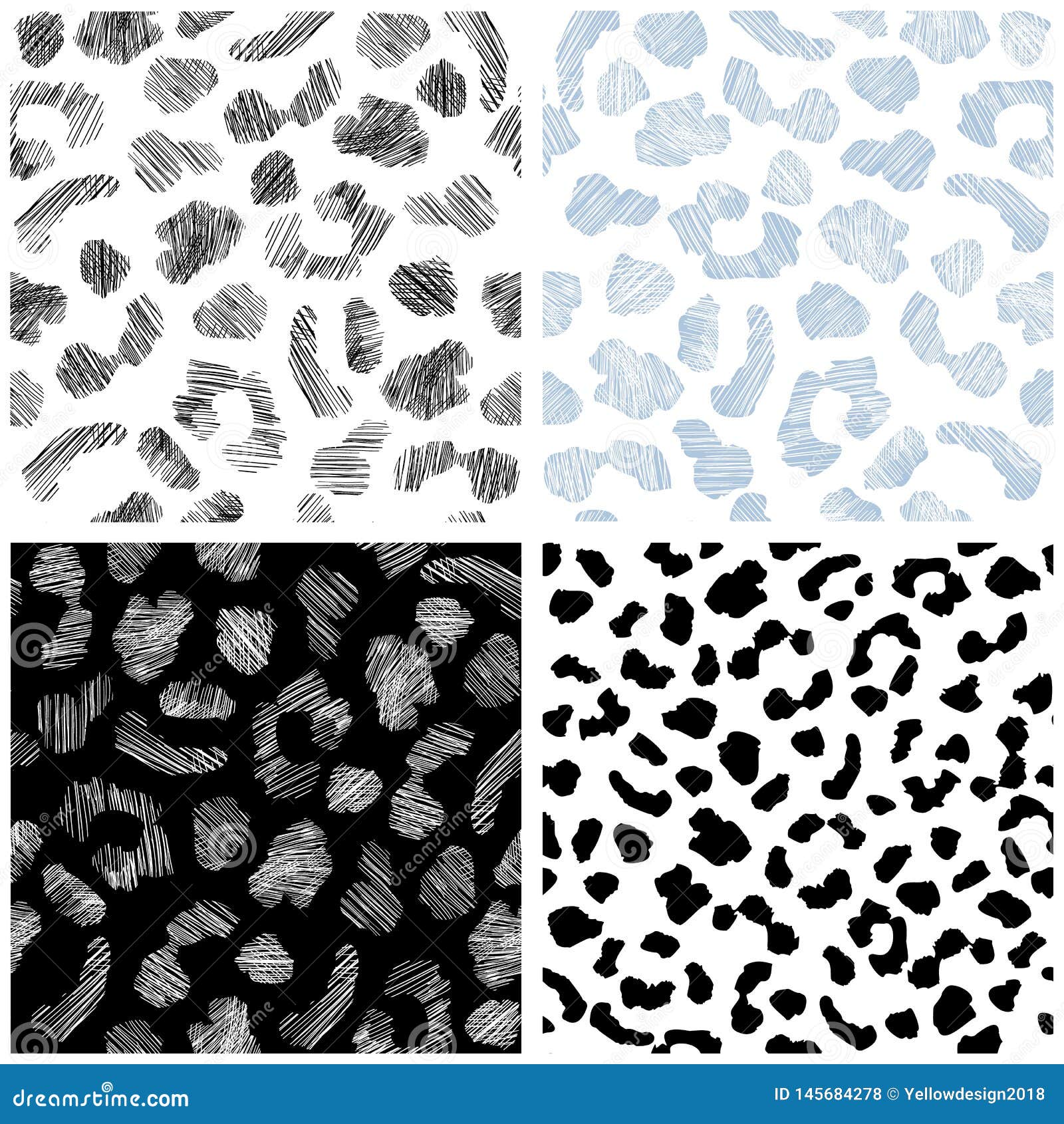 Set of Abstract Leopard Skin Seamless Pattern. Wild Cat Texture Repeat ... Set of Abstract Leopard Skin Seamless Pattern. Wild Cat Texture Repeat ...