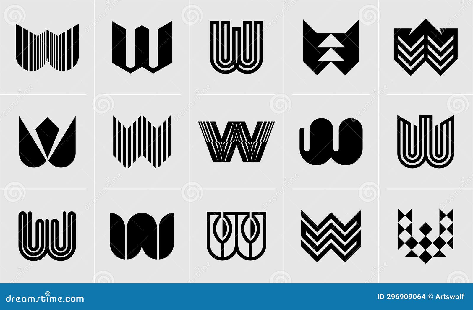 Set of Abstract Letter W Logo Icon Design Stock Vector - Illustration ...
