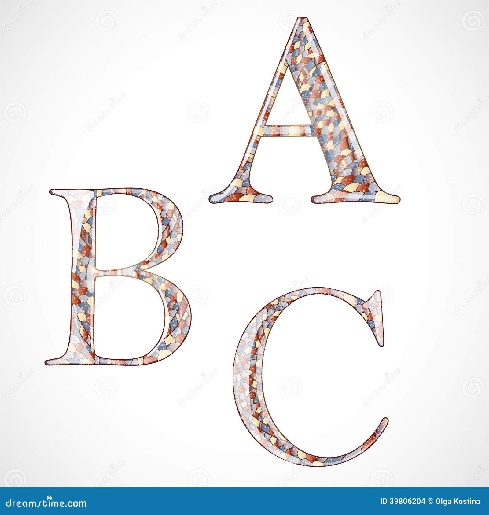 Set with abstract letters. stock vector. Illustration of vector - 39806204