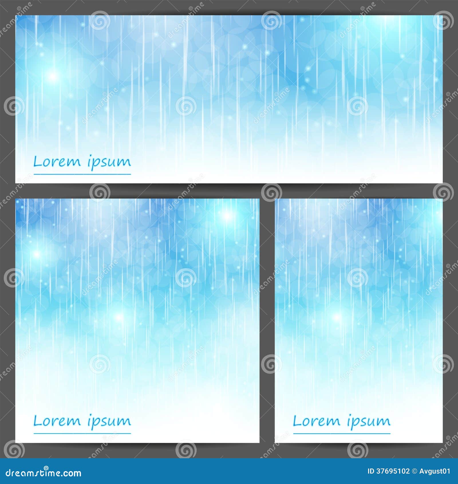 Set of Abstract Light Blue Banners Stock Vector - Illustration of ...