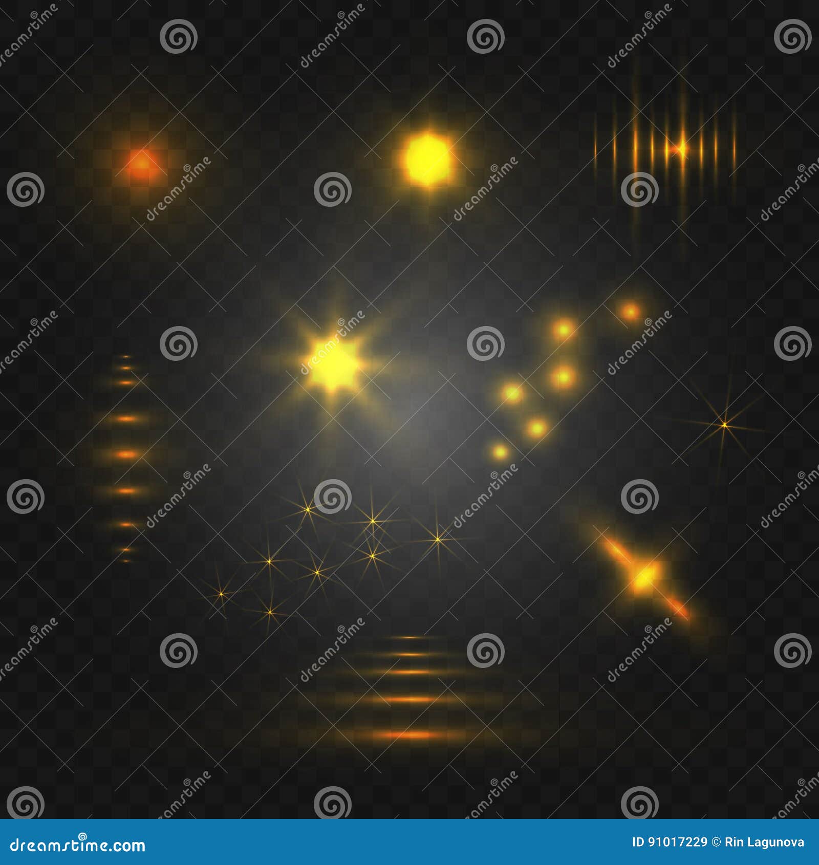 Set of Abstract Light. VECTOR Glowing Elements Stock Vector ...