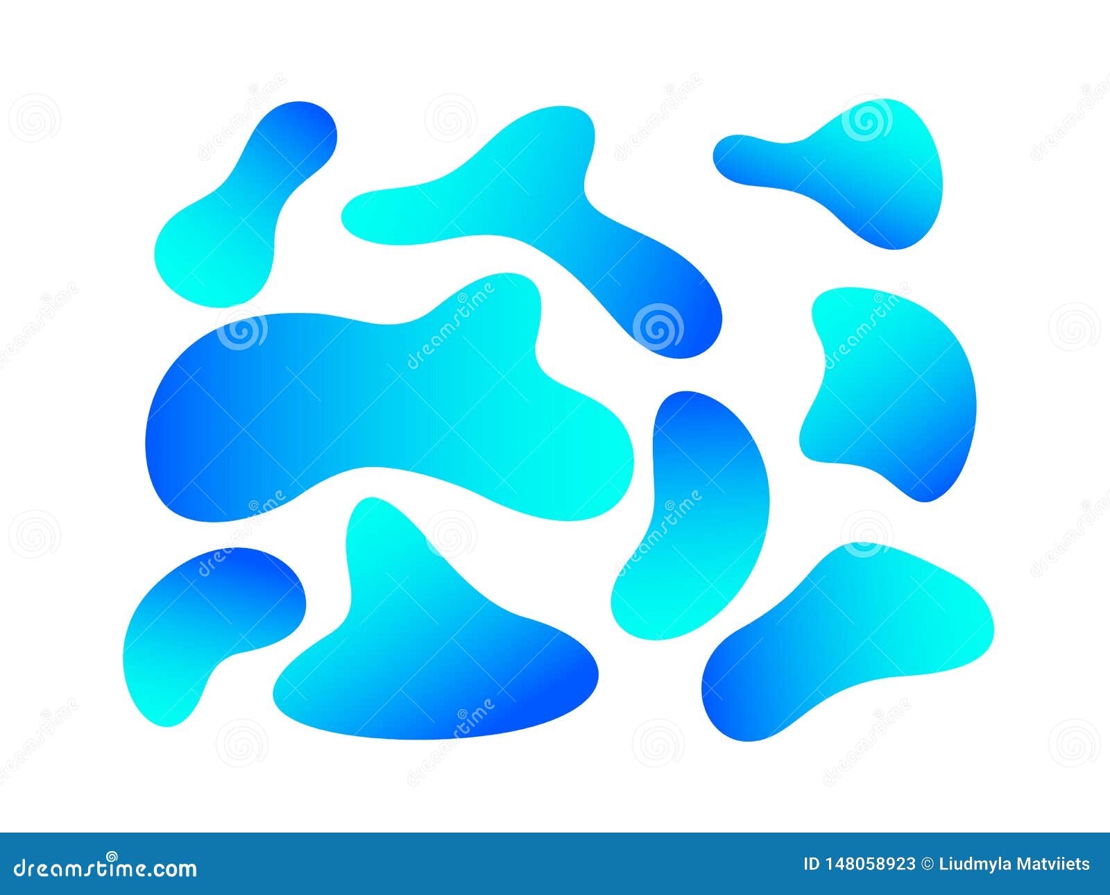 Set of Abstract Liquid Elements. Stock Vector - Illustration of form ...