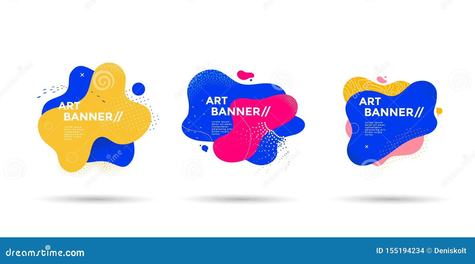 Set of Abstract Liquid Shape. Fluid Banner Stock Vector - Illustration ...