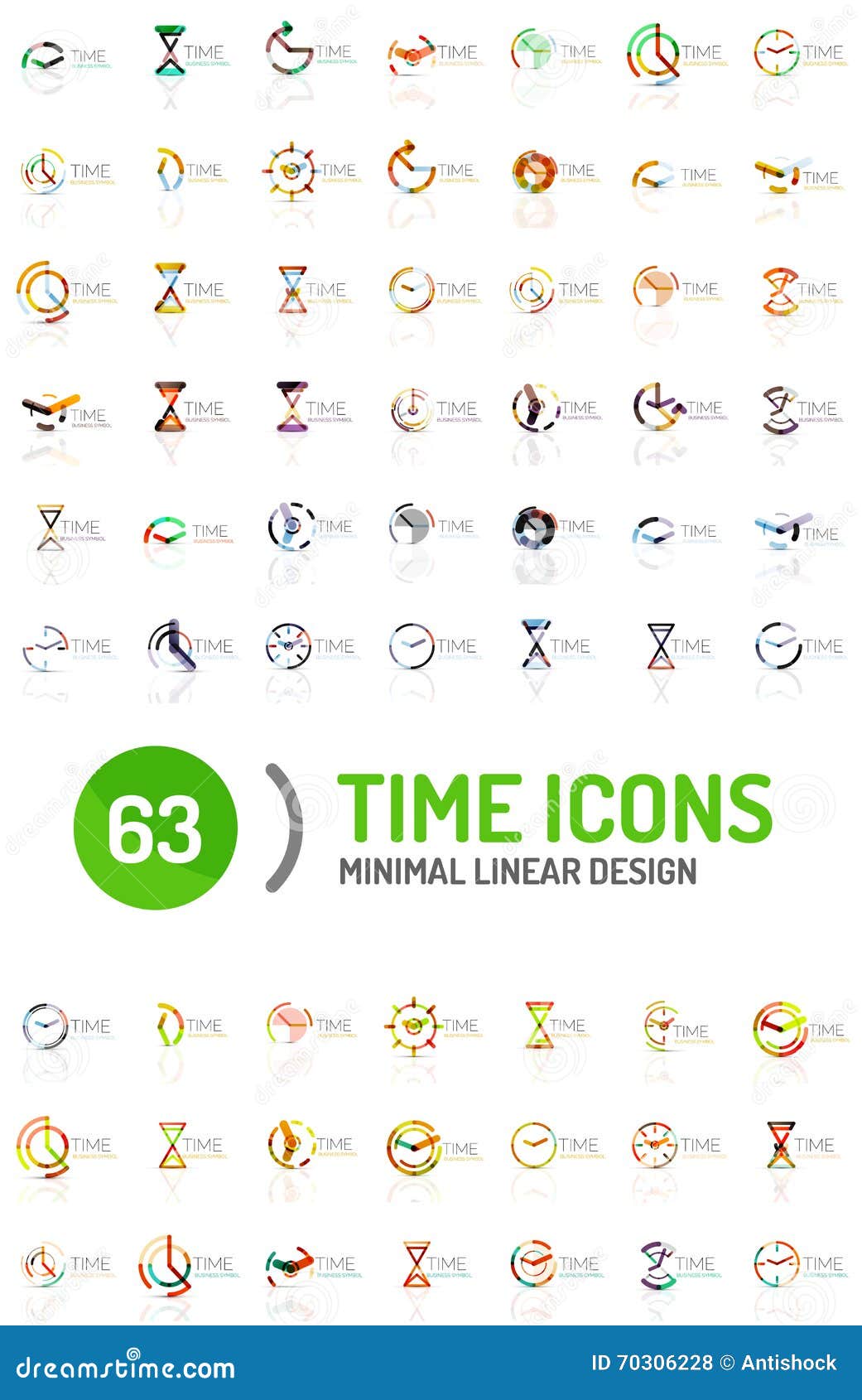 Set of Abstract Logo Ideas, Time Concepts or Clock Business Icon ...