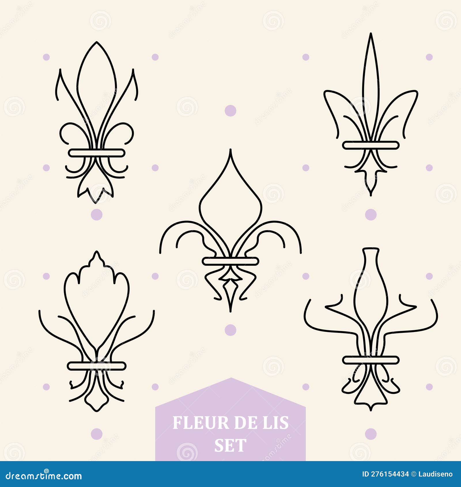 Set of Abstract Lys Flower Symbols Icons Vector Stock Vector ...