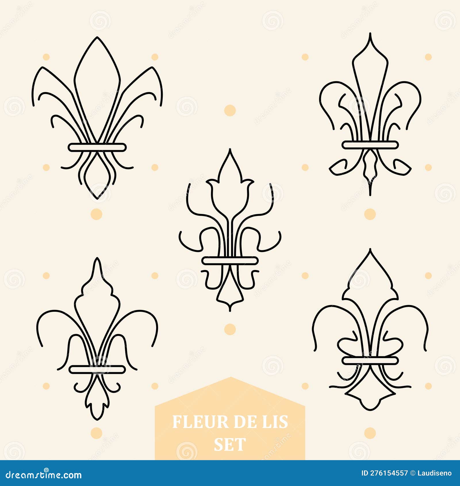 Set of Abstract Lys Flower Symbols Icons Vector Stock Vector ...