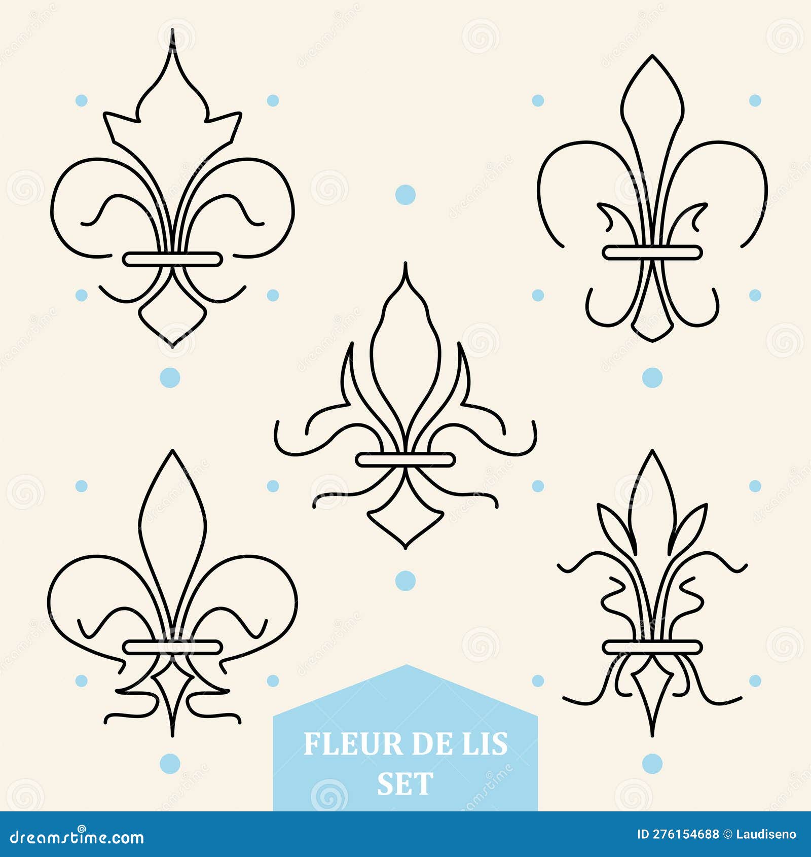 Set of Abstract Lys Flower Symbols Icons Vector Stock Vector ...