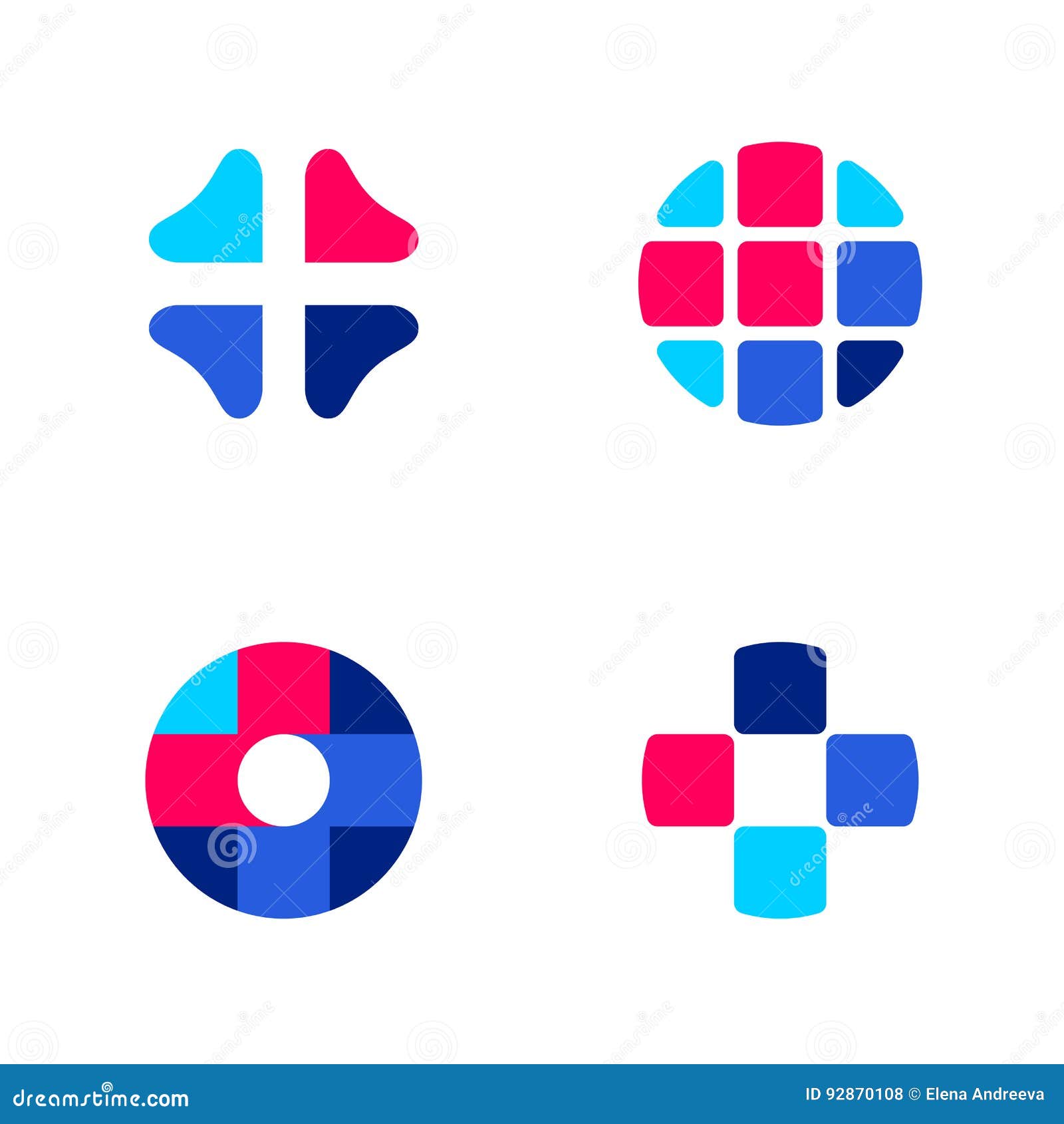 Set of Abstract Medical Vector Logo Templates or Icons Stock Vector ...