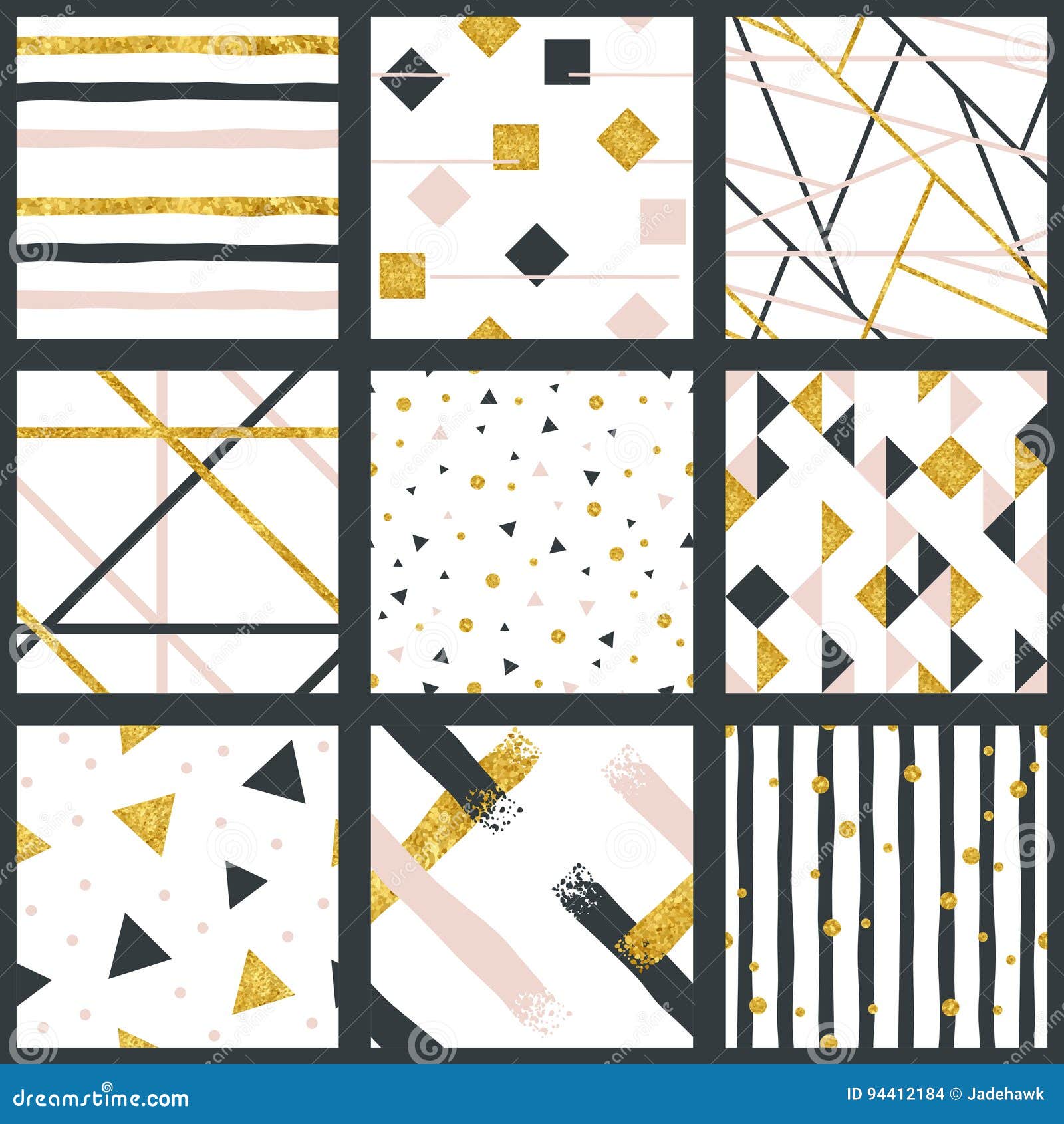 Set of Abstract Metallic Patterns Stock Vector - Illustration of ...