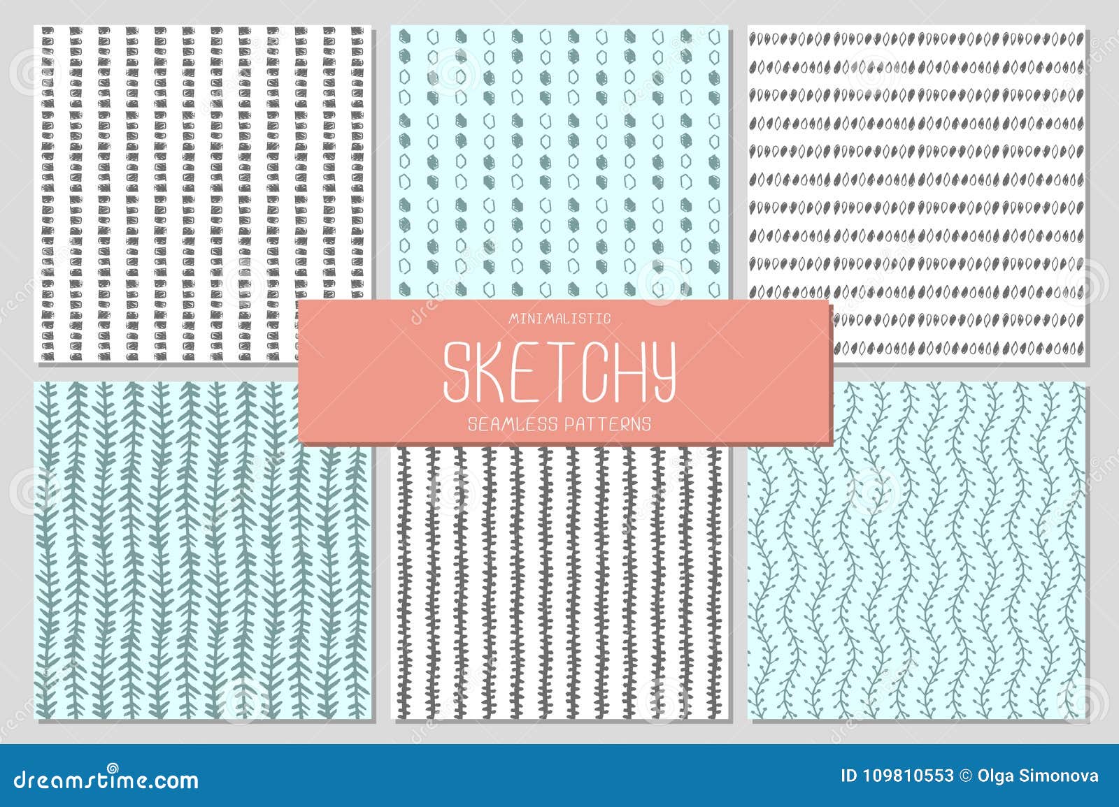 Set of 6 Abstract Minimalistic Seamless Patterns Stock Vector ...