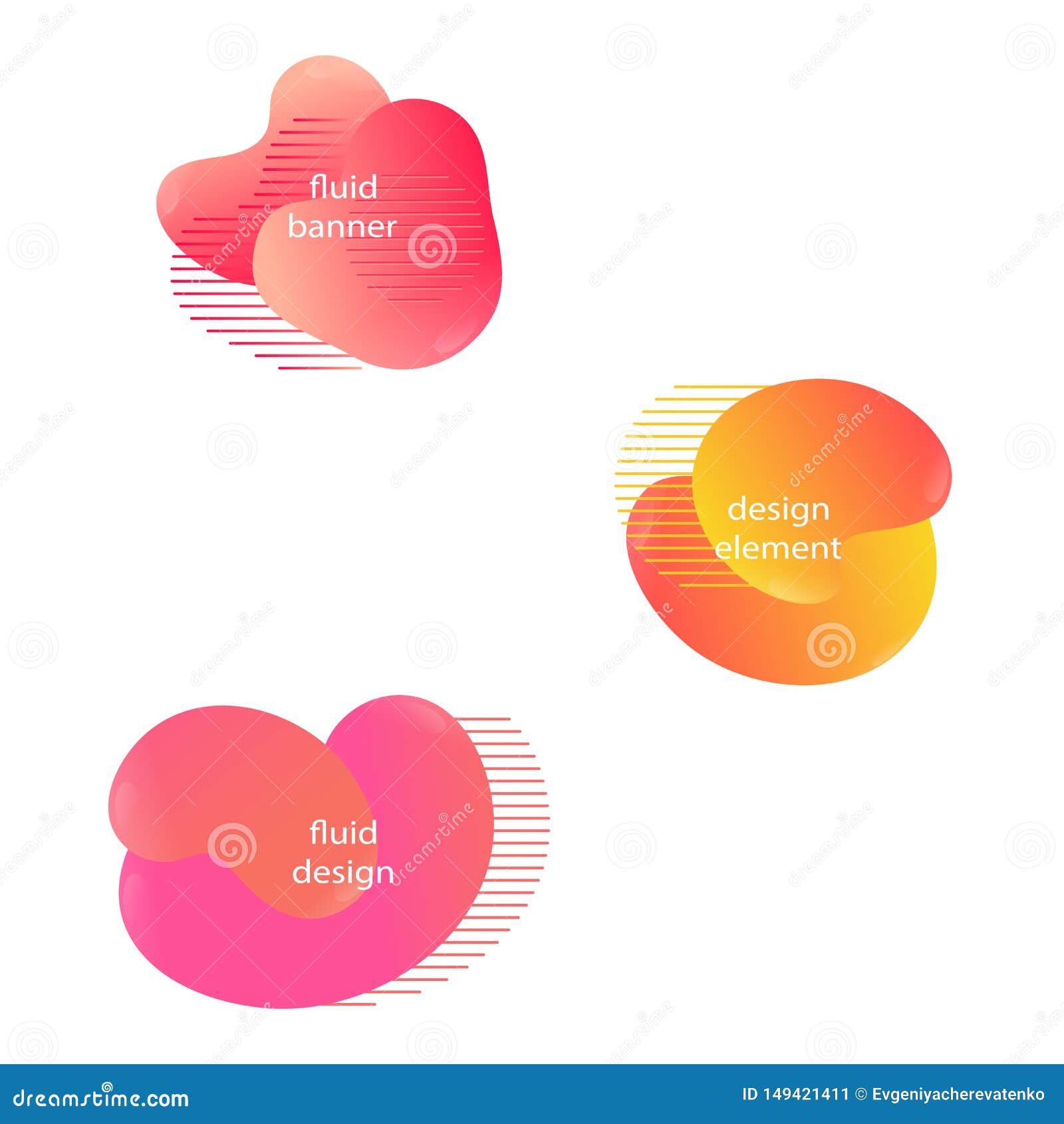 Set of Abstract Modern Fluid Banners. Gradient Abstract Geometric ...