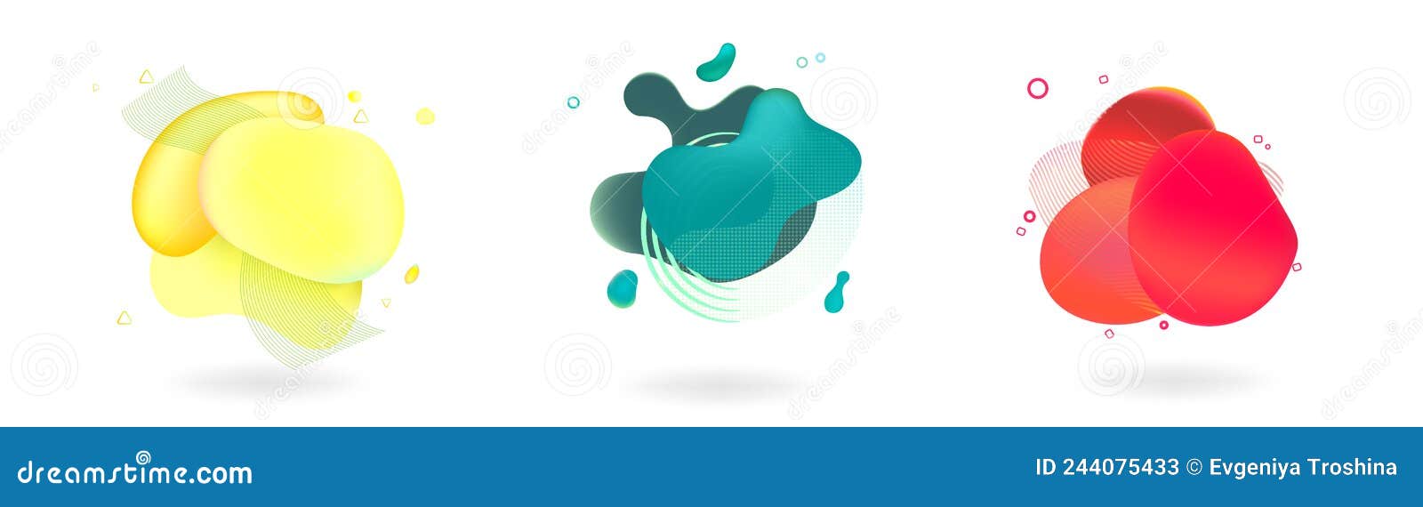 Set of Abstract Modern Graphic Dynamic Shapes Stock Vector ...