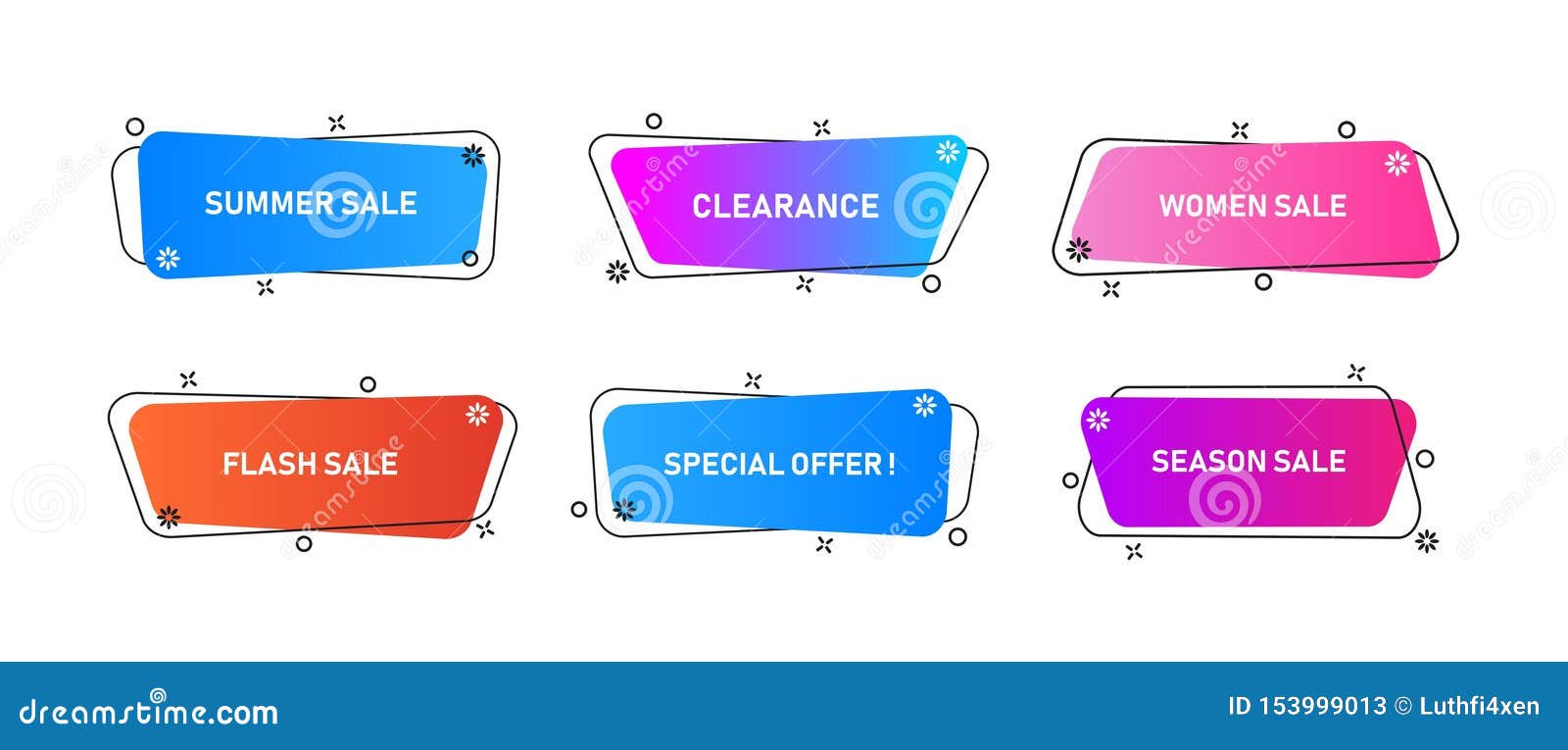 Set of Abstract Modern Graphic Elements with Dynamical Colored Forms ...