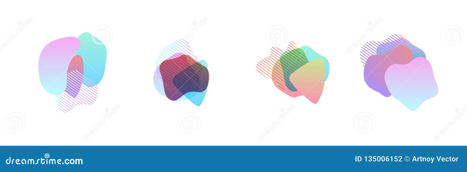 Set of Abstract Modern Graphic Elements. Gradient Abstract Banners with ...