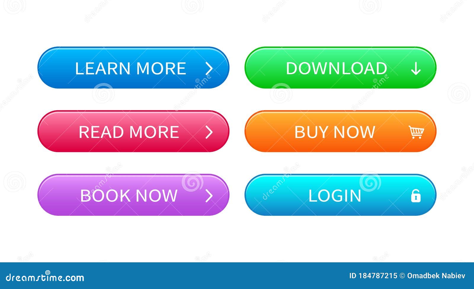 Set of Abstract Modern Interface Buttons Stock Vector - Illustration of ...