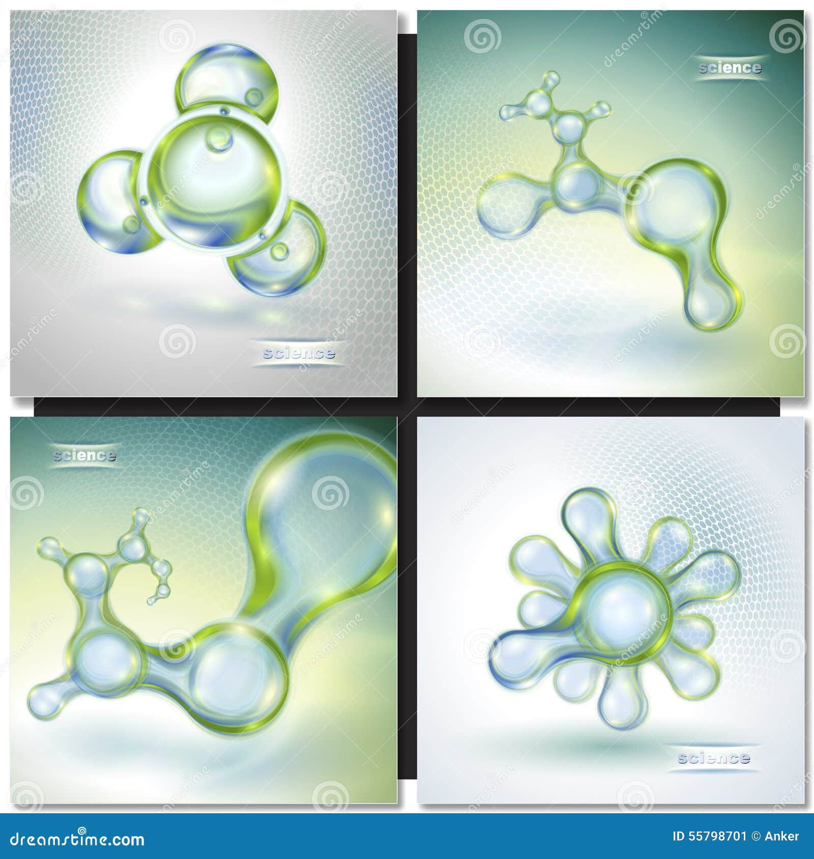 Set of Abstract molecules stock vector. Illustration of code - 55798701