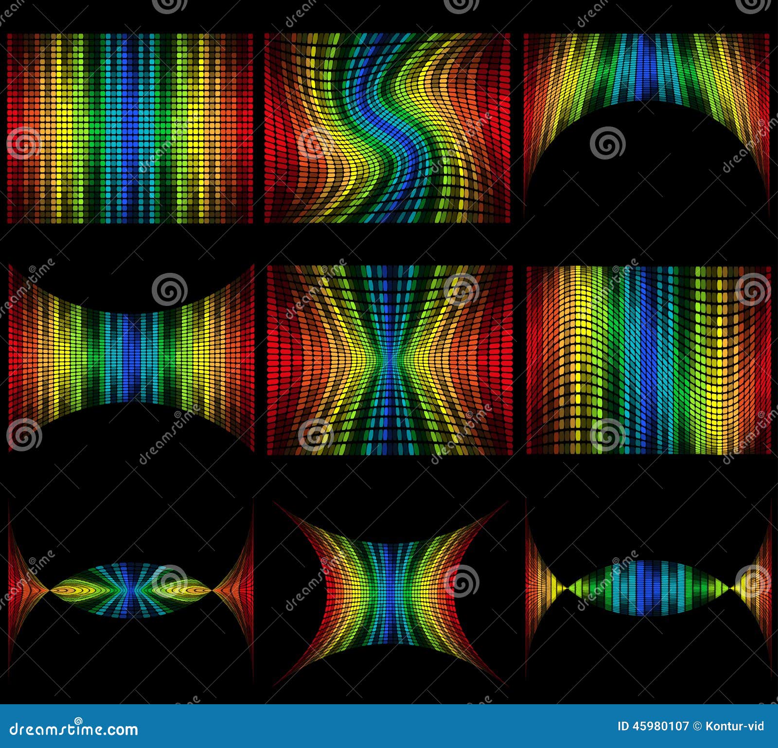 Set Abstract Multicolored Graphic Equalizer Vector Illustration Stock ... Set Abstract Multicolored Graphic Equalizer Vector Illustration Stock ...