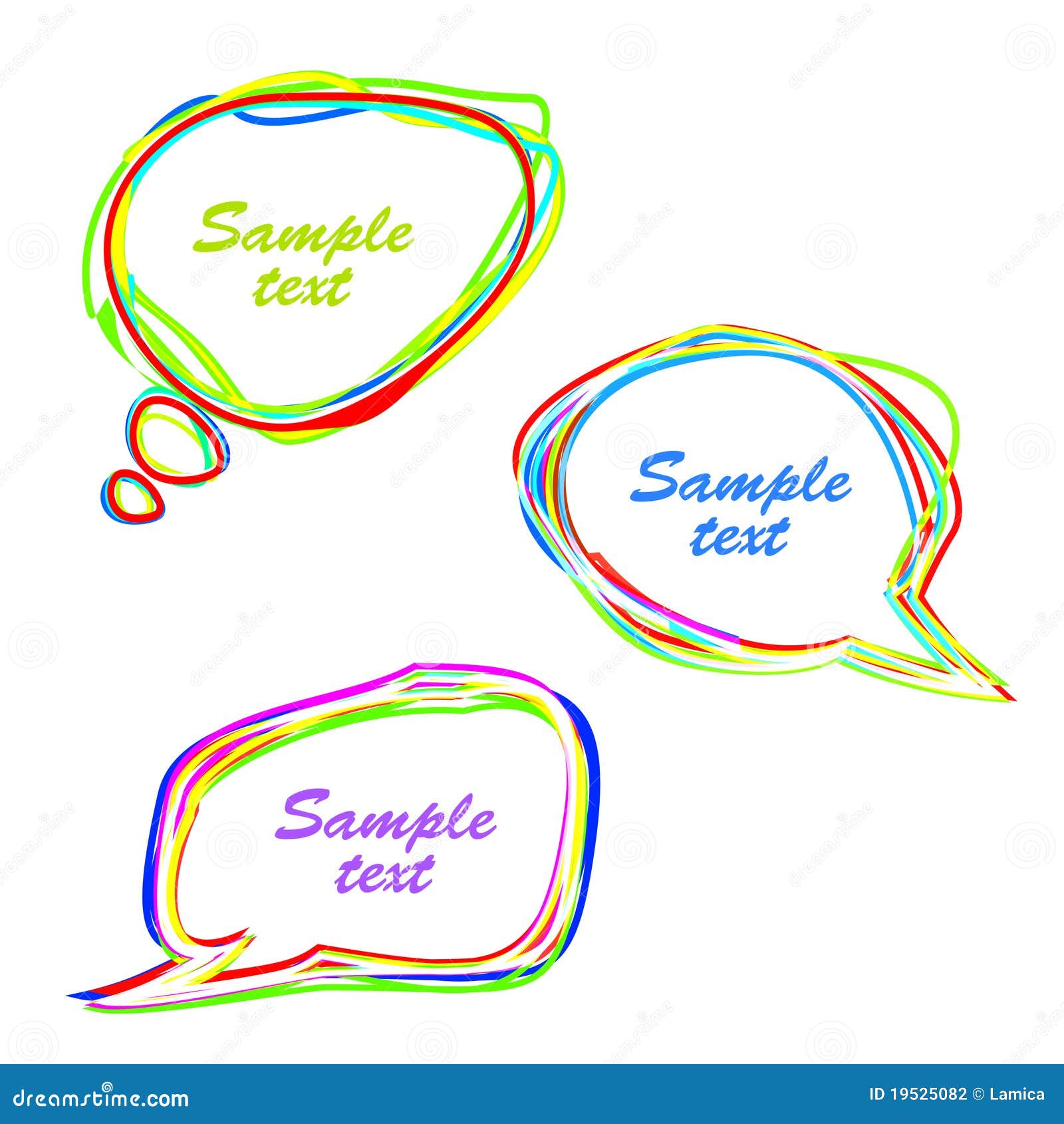 Set of Abstract Multicolored Speech Bubbles Stock Vector - Illustration ...