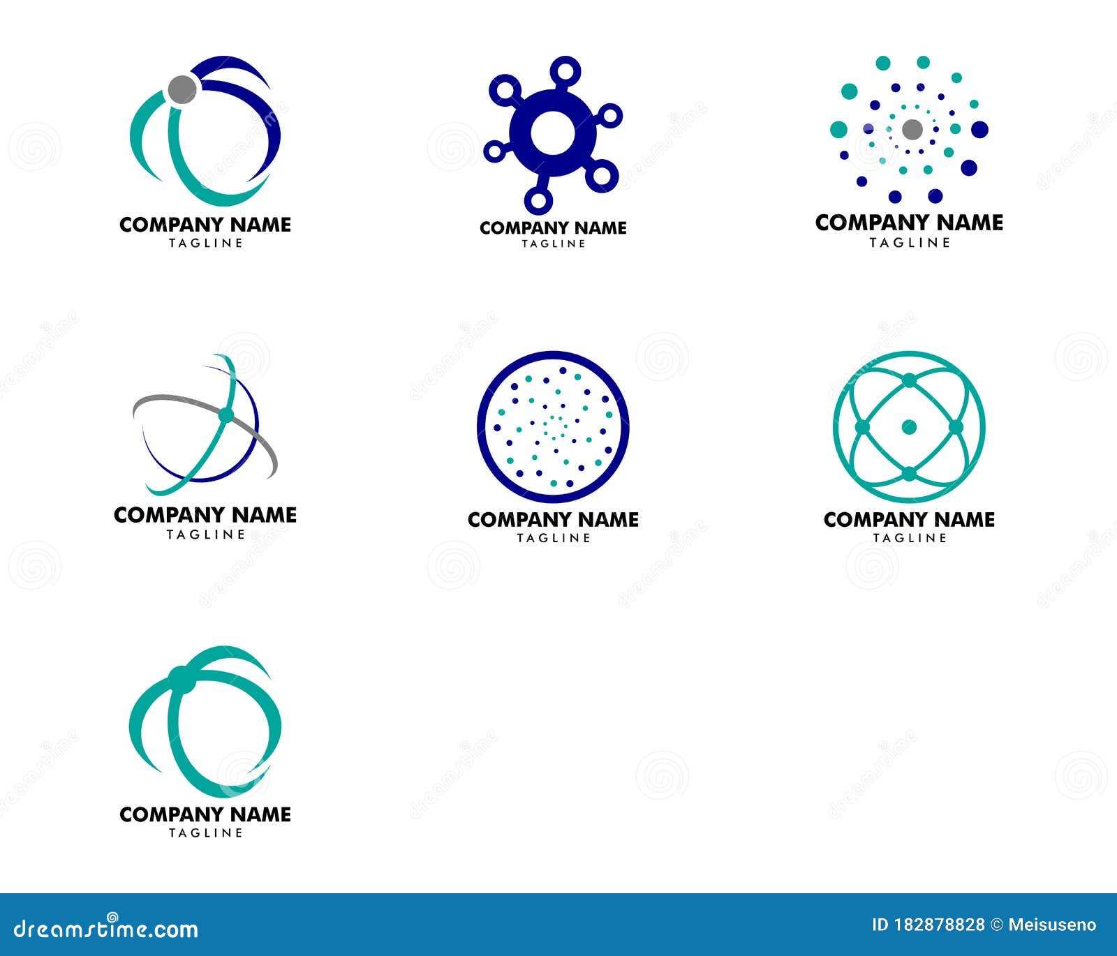 Set of Abstract Network Connection Icon Logo Design Vector Illustration ...