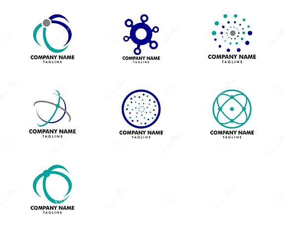 Set of Abstract Network Connection Icon Logo Design Vector Illustration ...
