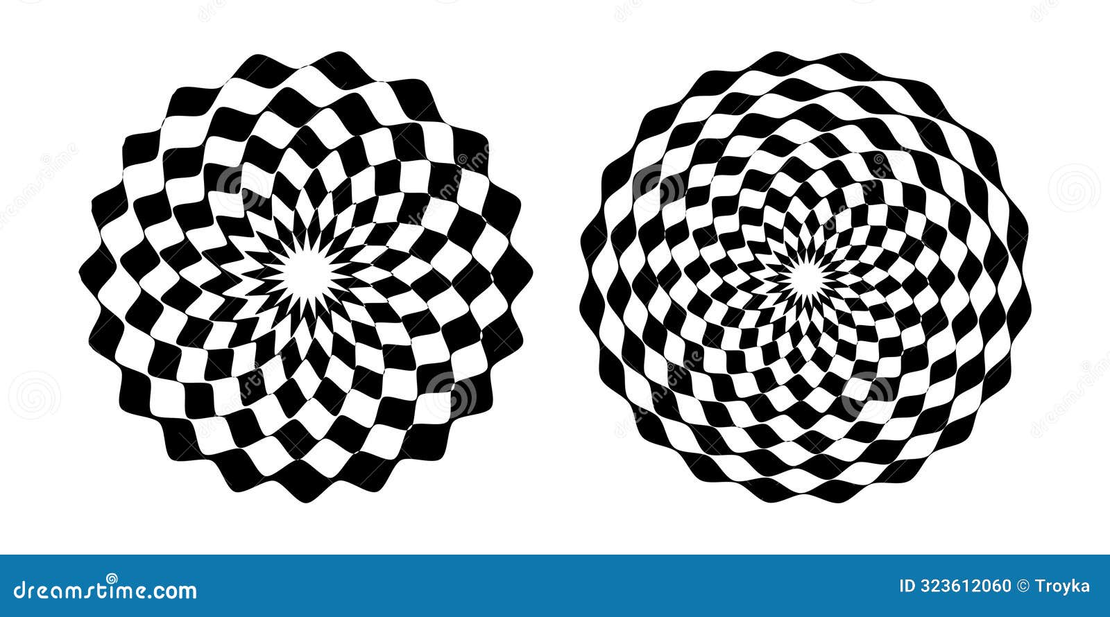 Set of Abstract Op Art Circle Design Elements Stock Vector ...