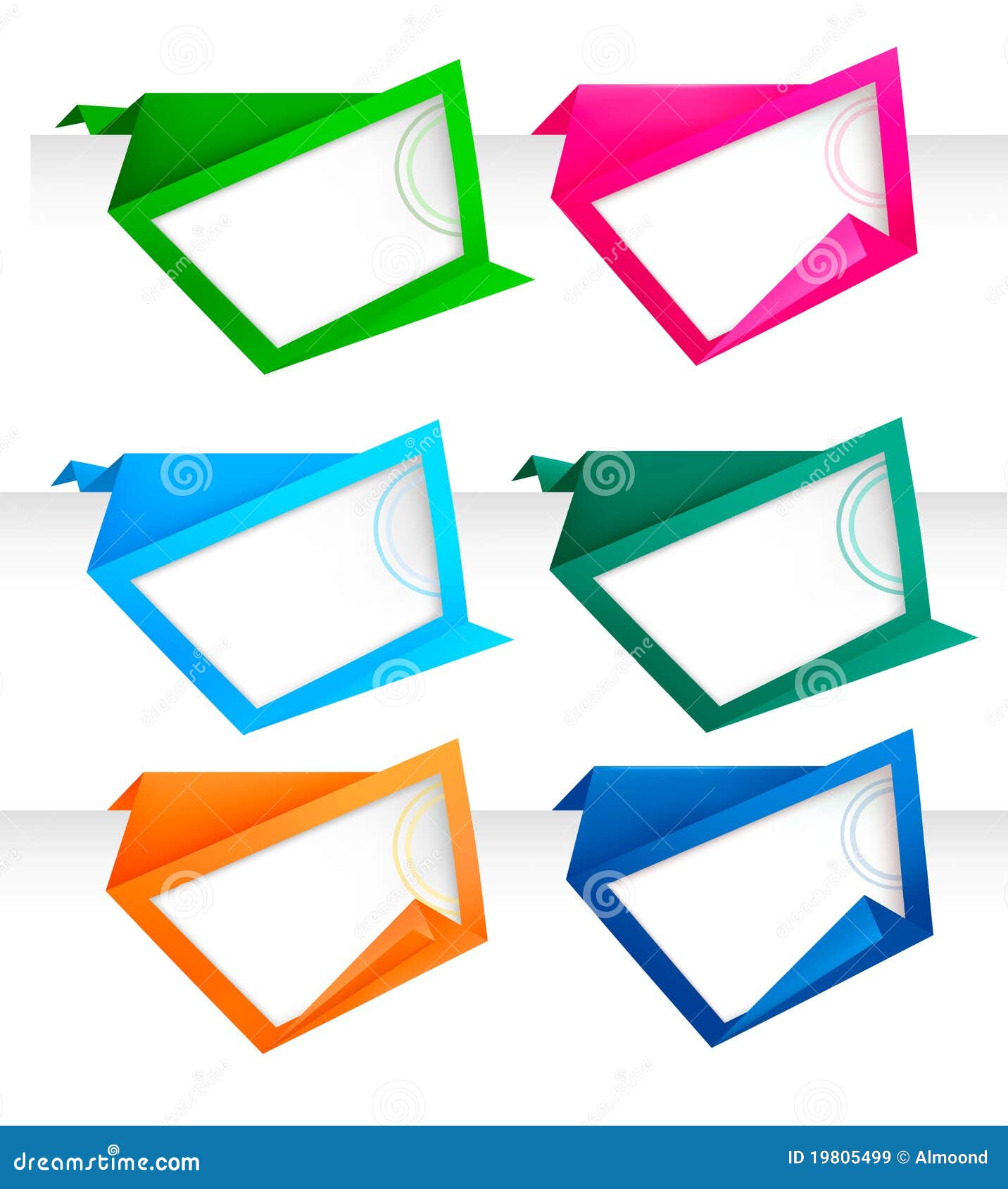Set Of Abstract Origami Paper Banners. Vector. Stock Illustration ...