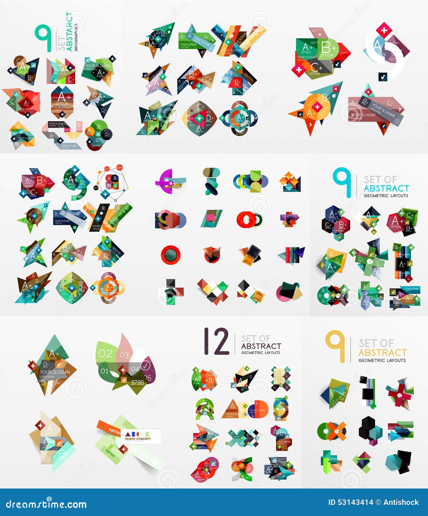 Set of Abstract Paper Elements, Infographics Stock Vector ...