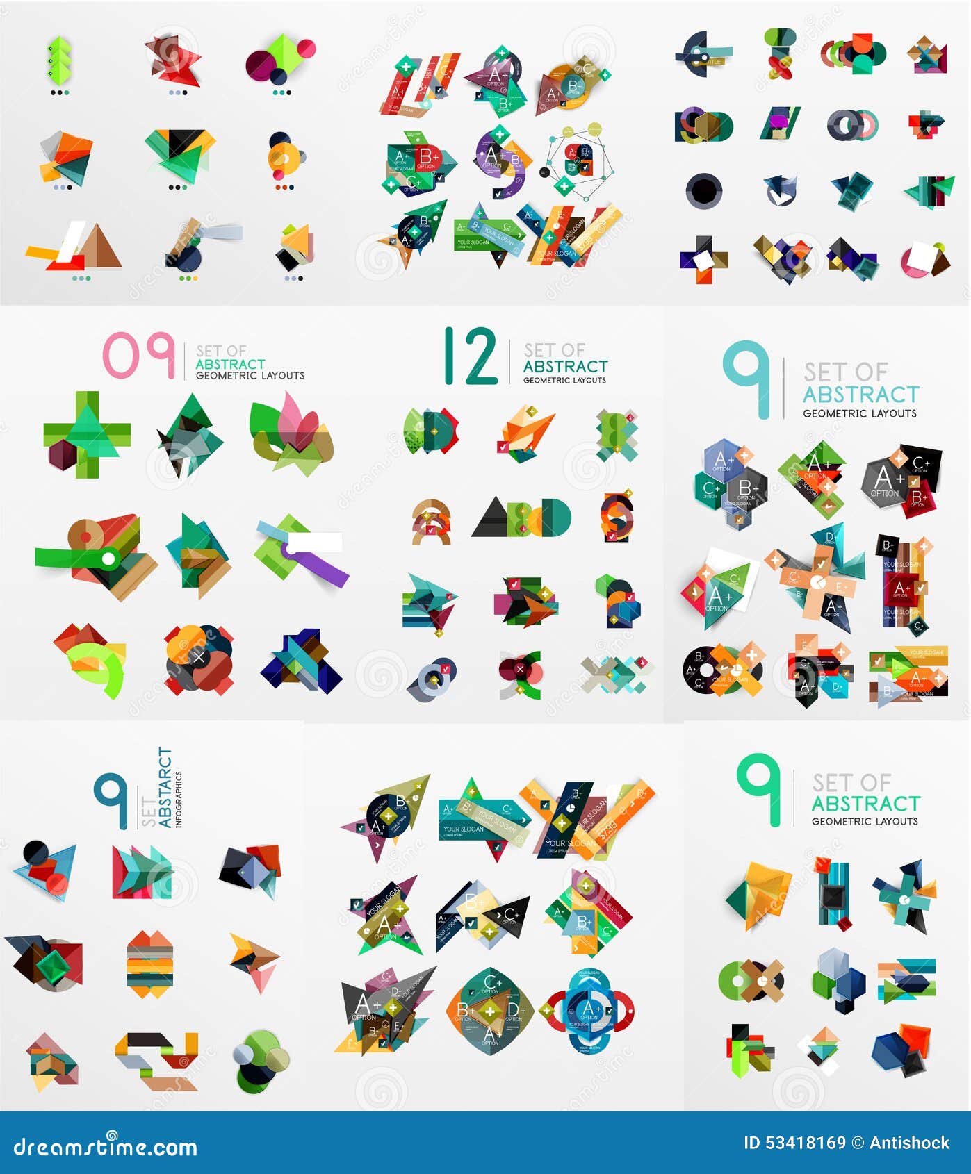 Set of Abstract Paper Elements, Infographics Stock Vector ...