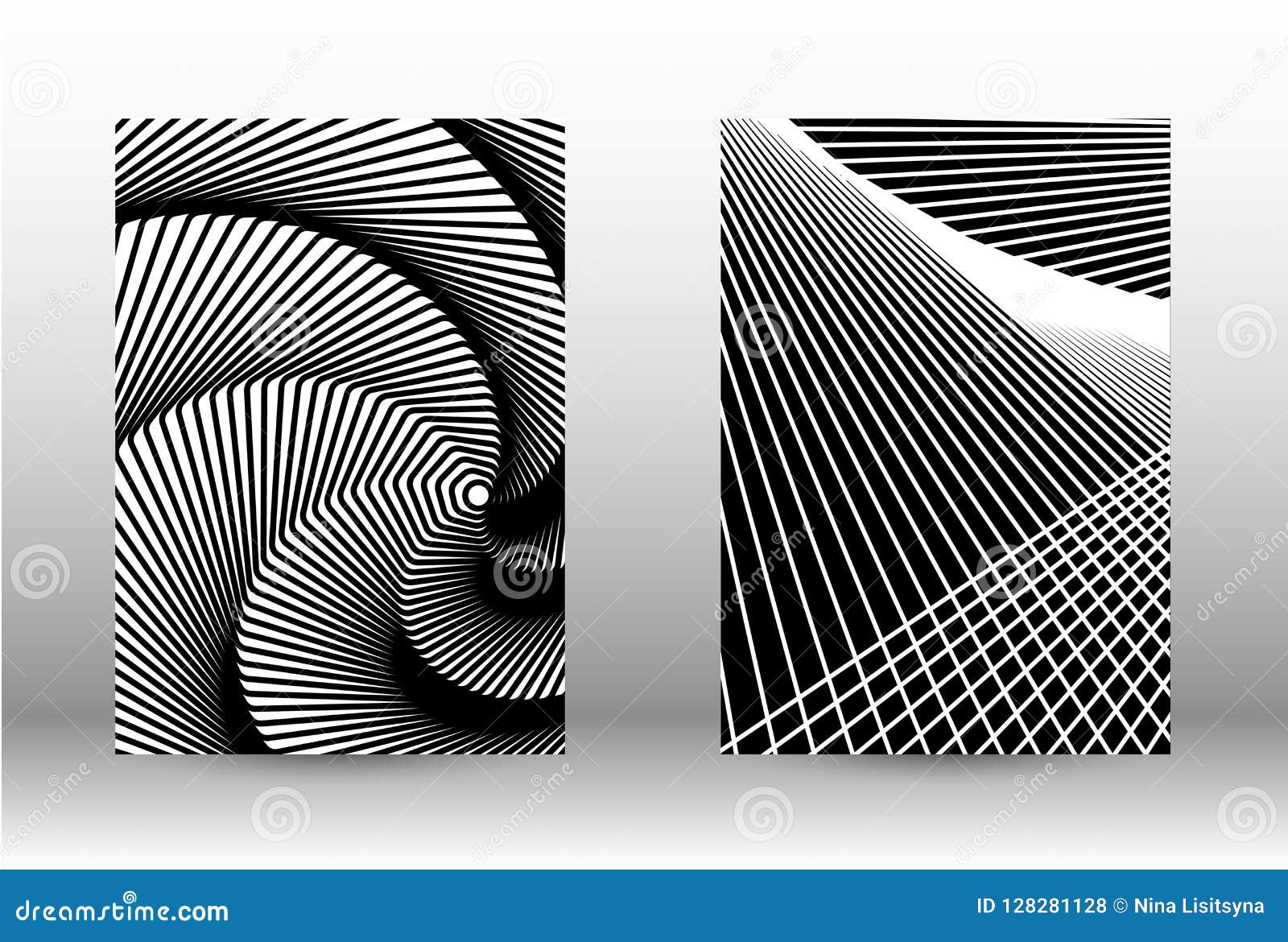 Set of Abstract Patterns with Distorted Lines. Stock Vector ...