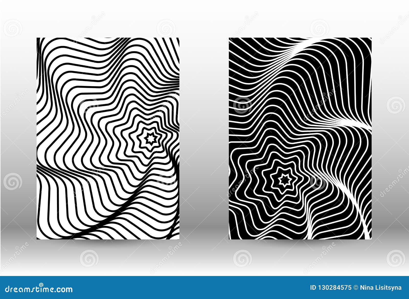 Set of Abstract Patterns with Distorted Lines. Stock Vector ...