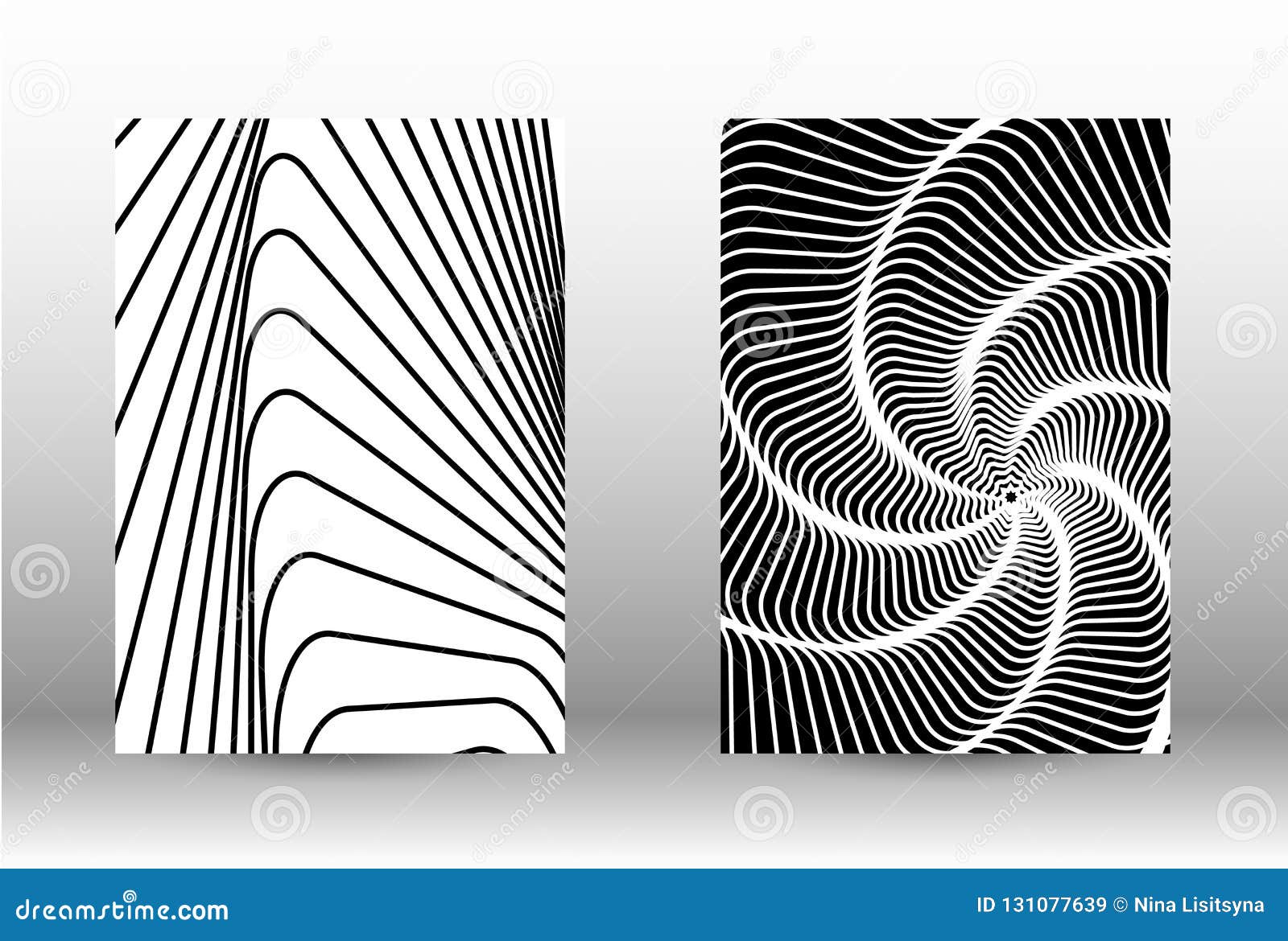 Set of Abstract Patterns with Distorted Lines. Stock Vector ...