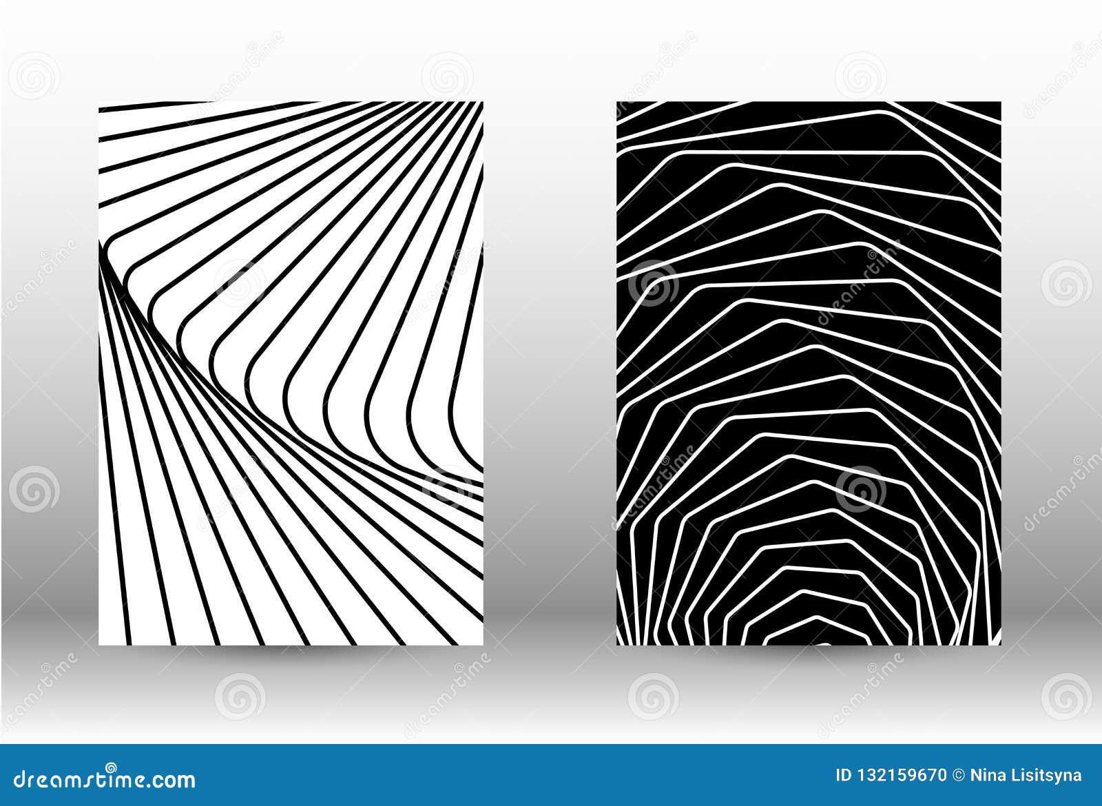 Set of Abstract Patterns with Distorted Lines. Stock Vector ...