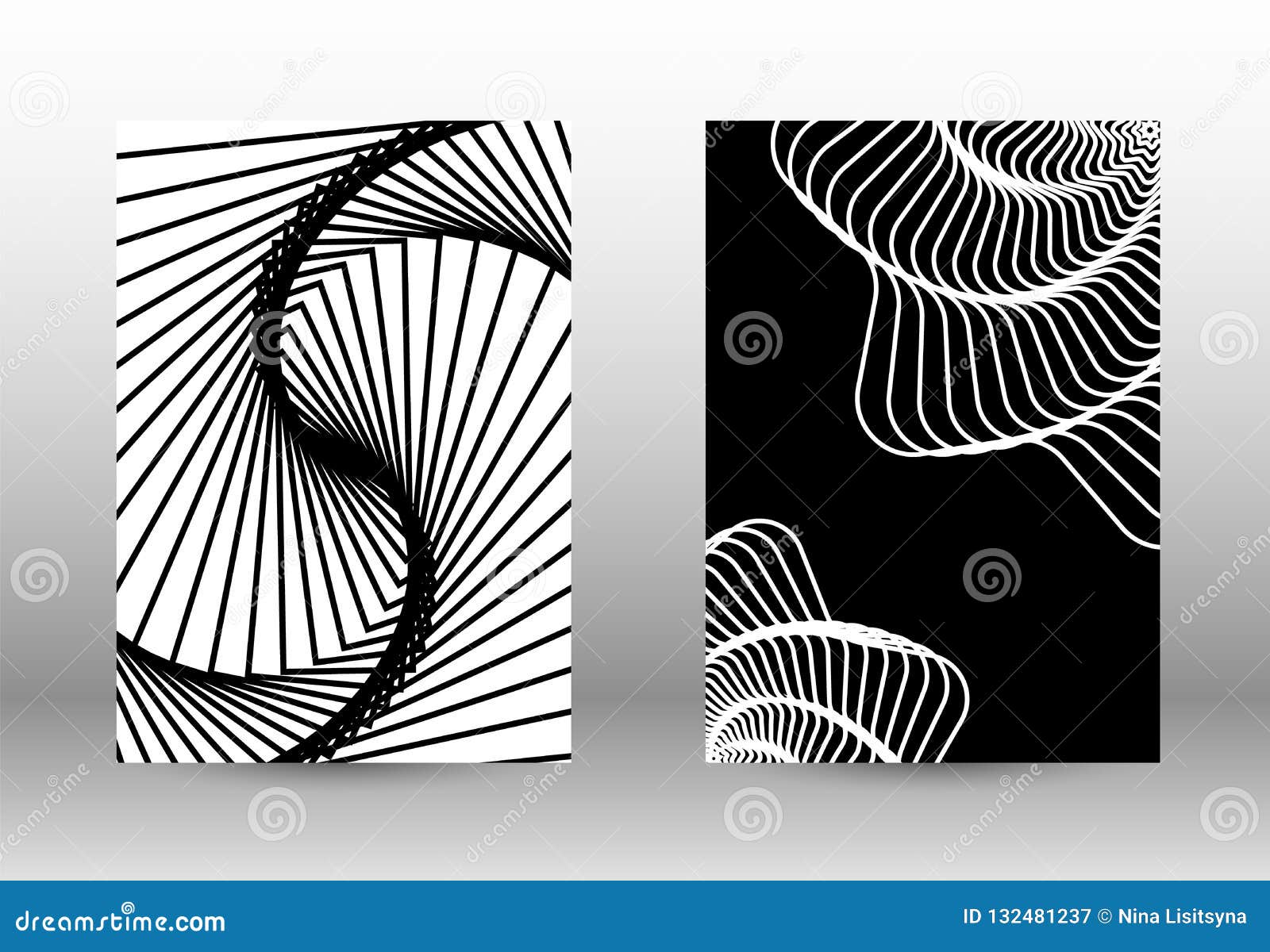 Set of Abstract Patterns with Distorted Lines. Stock Vector ...
