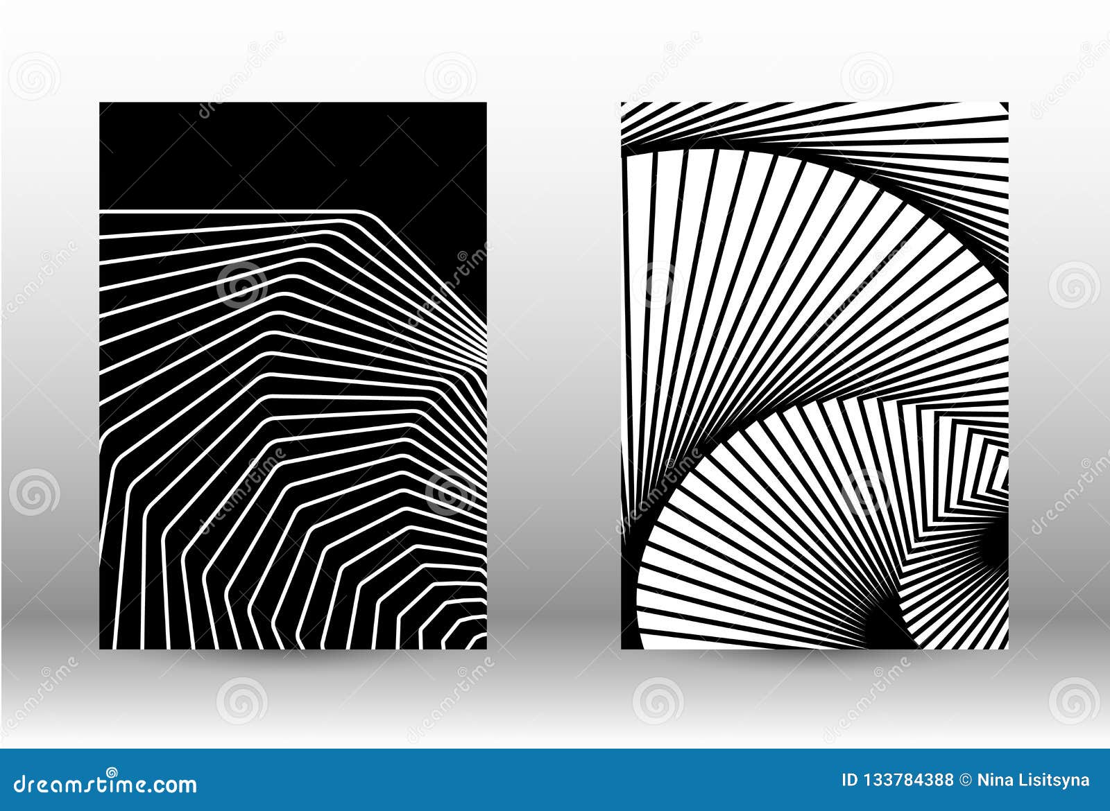 Set of Abstract Patterns with Distorted Lines. Stock Vector ...