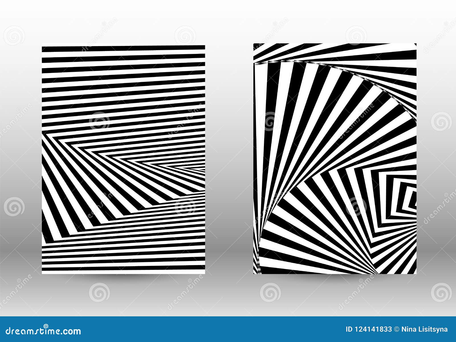 Set of Abstract Patterns with Distorted Lines. Stock Vector ...