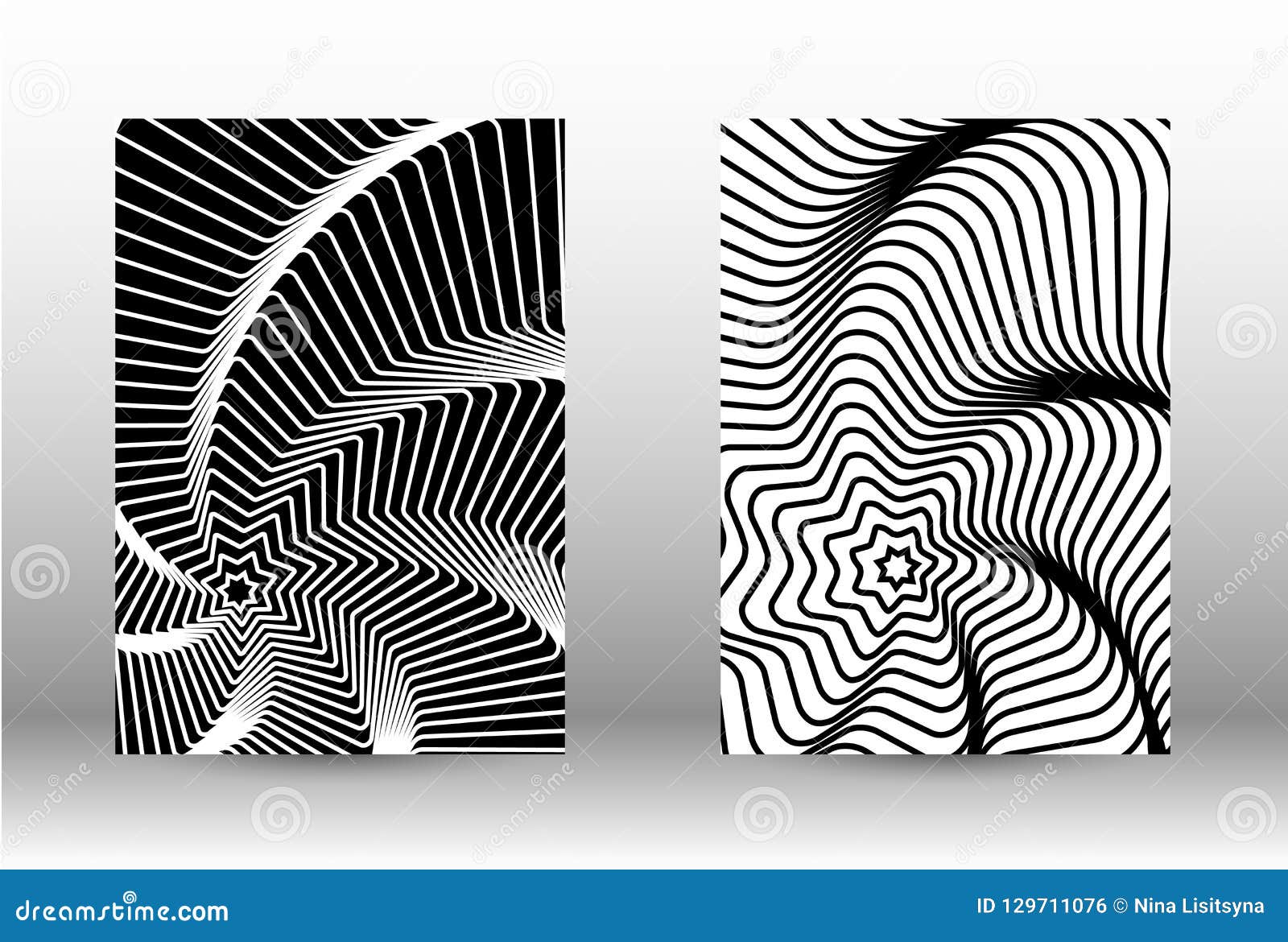 Set of Abstract Patterns with Distorted Lines. Stock Vector ...