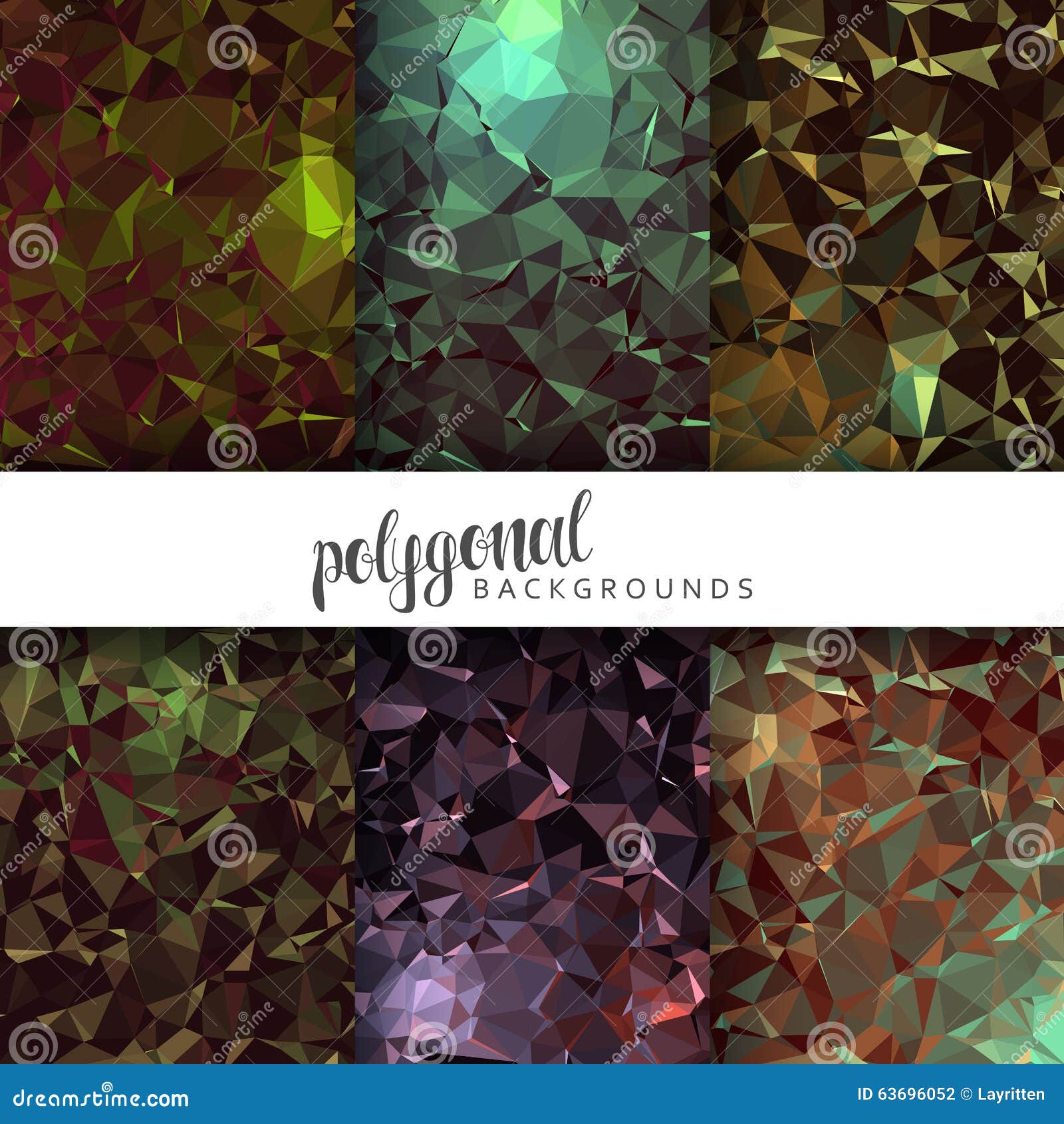 Set of 6 Abstract Polygonal Backgrounds. the Trend Abstraction Stock ...