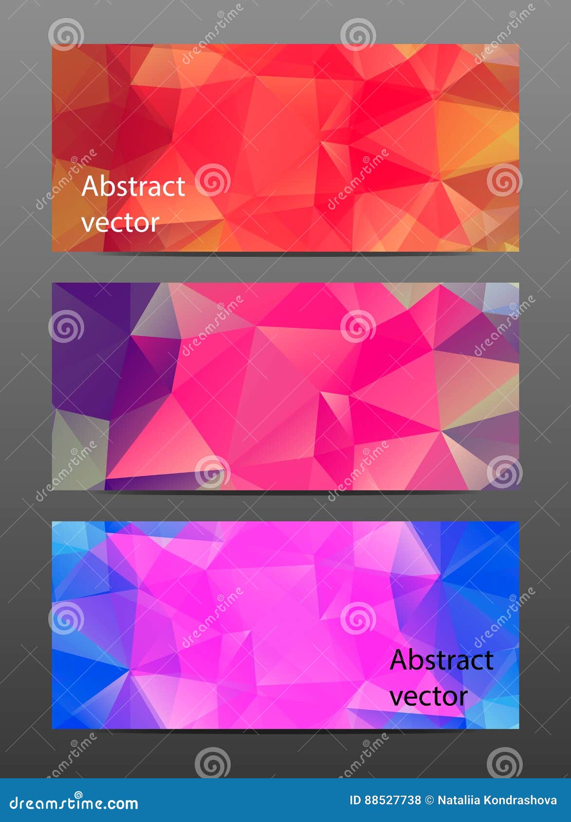 Set Abstract Polygonal Banner Stock Vector - Illustration of color ...